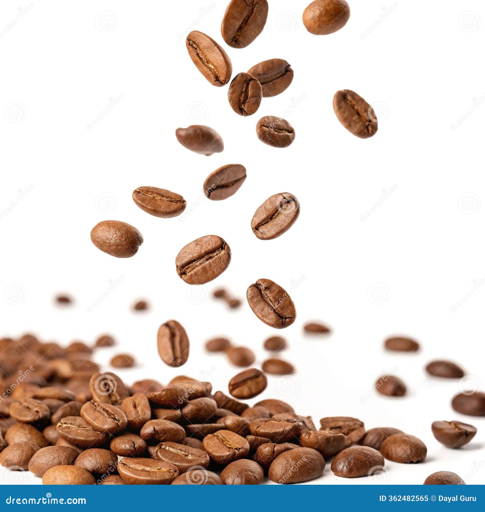 Falling Coffee Beans On White Background Isolated With Shadows 3D ...