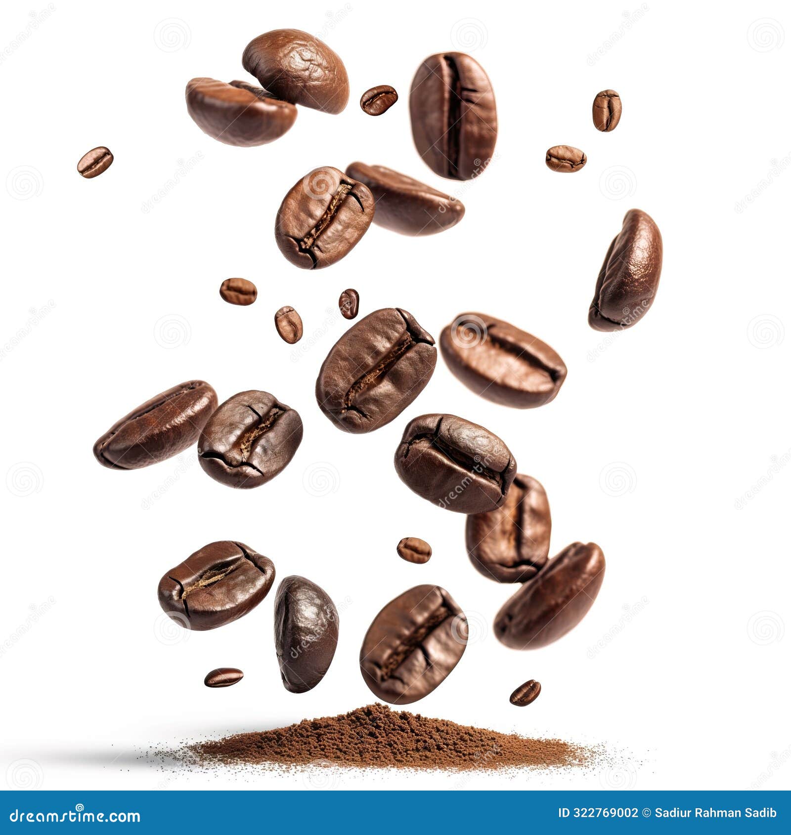 Falling Coffee Beans Backgroundfor Background Design Royalty-Free Stock ...