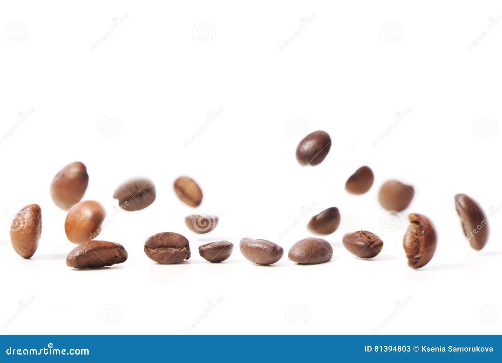 Falling Coffee Beans on White Background Stock Image - Image of ...