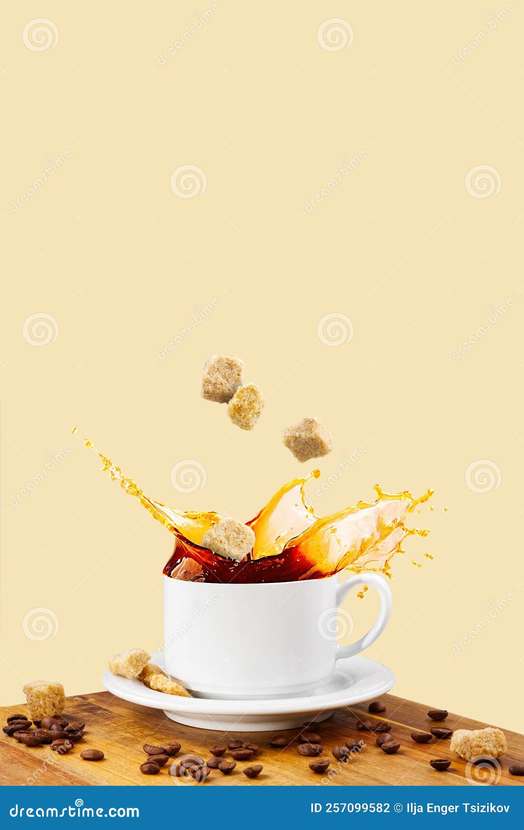 Falling Coffee Cup. Cup of Coffee Splashes while Falling. Splash in ...