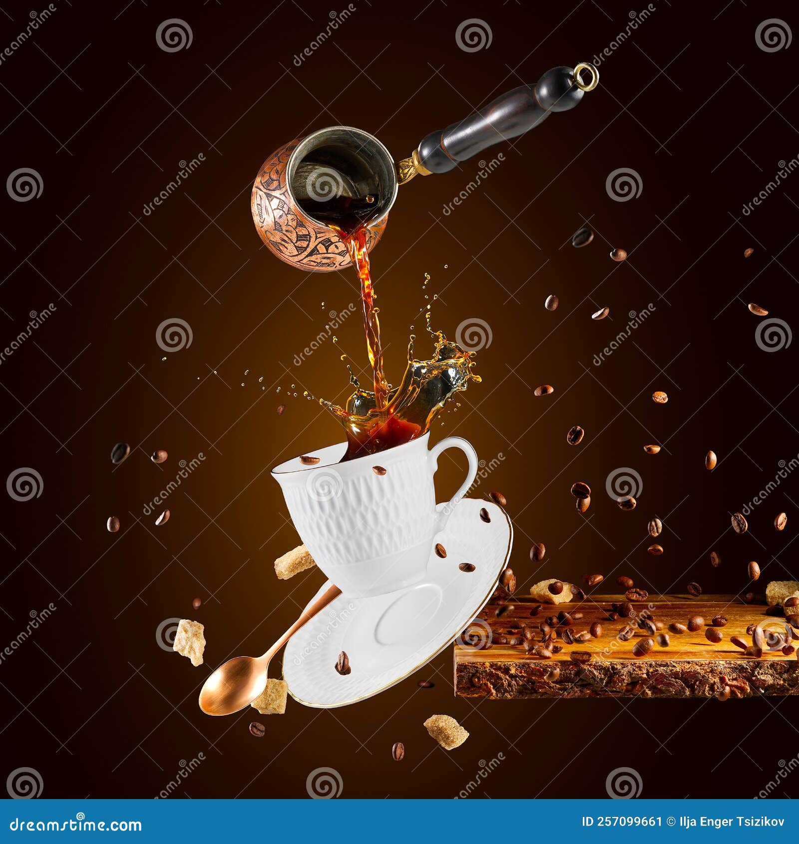 Falling Coffee Cup. Cup of Coffee Splashes while Falling. Splash in ...