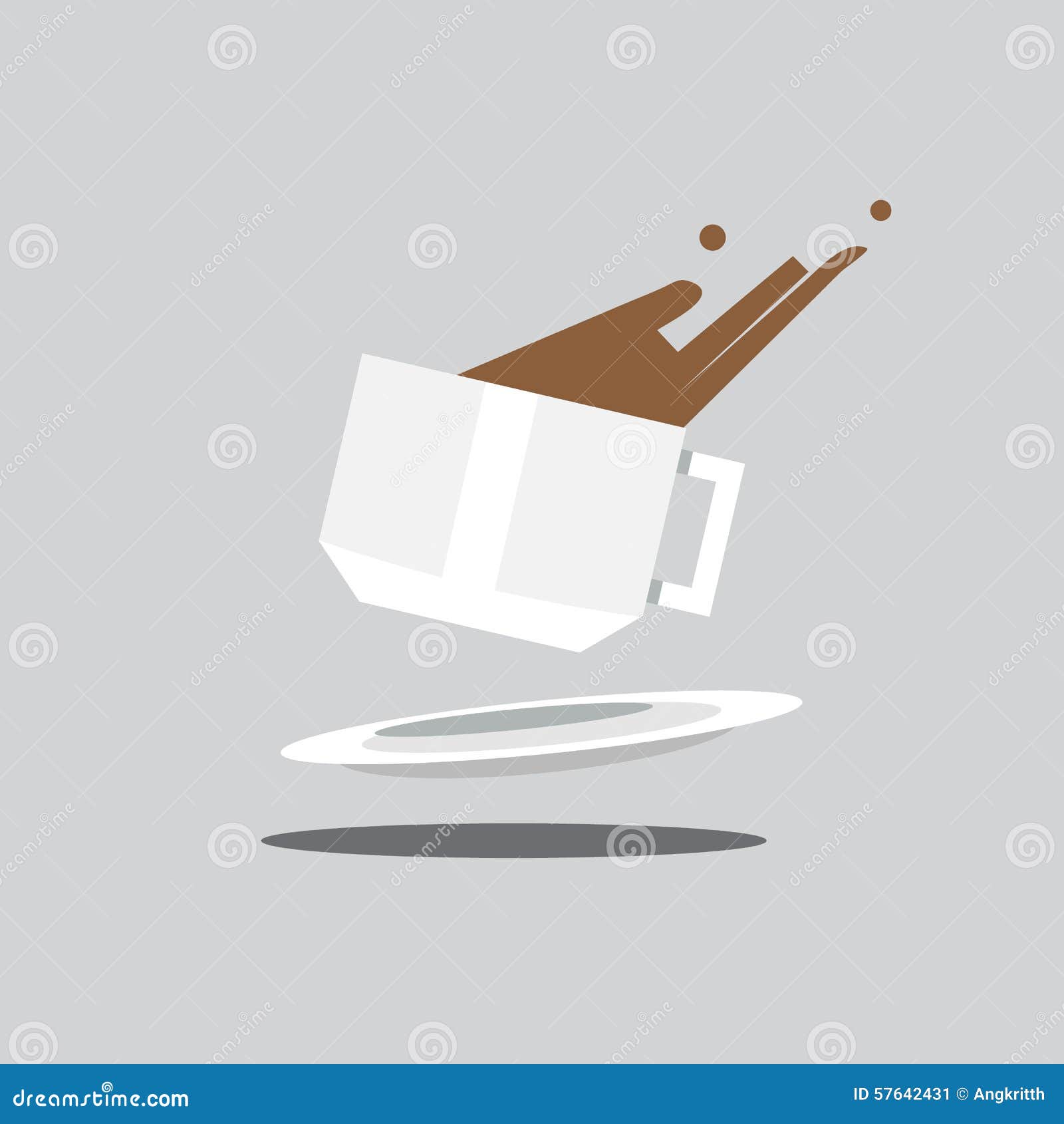 Falling coffee cup - stock illustration. Illustration of cafe - 57642431