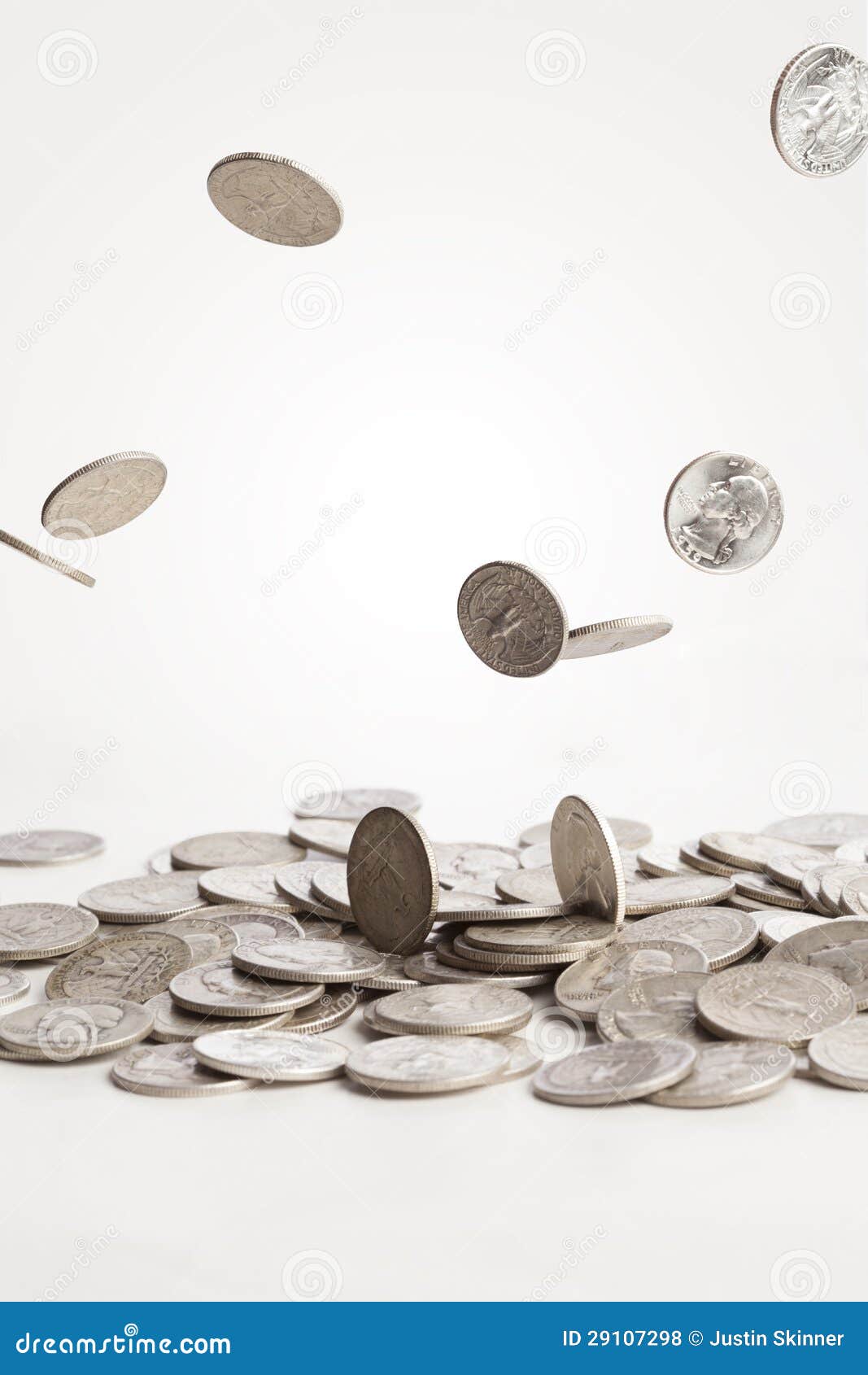 Pile Of US Quarters Growing With Compound Interest Stock Photo ...
