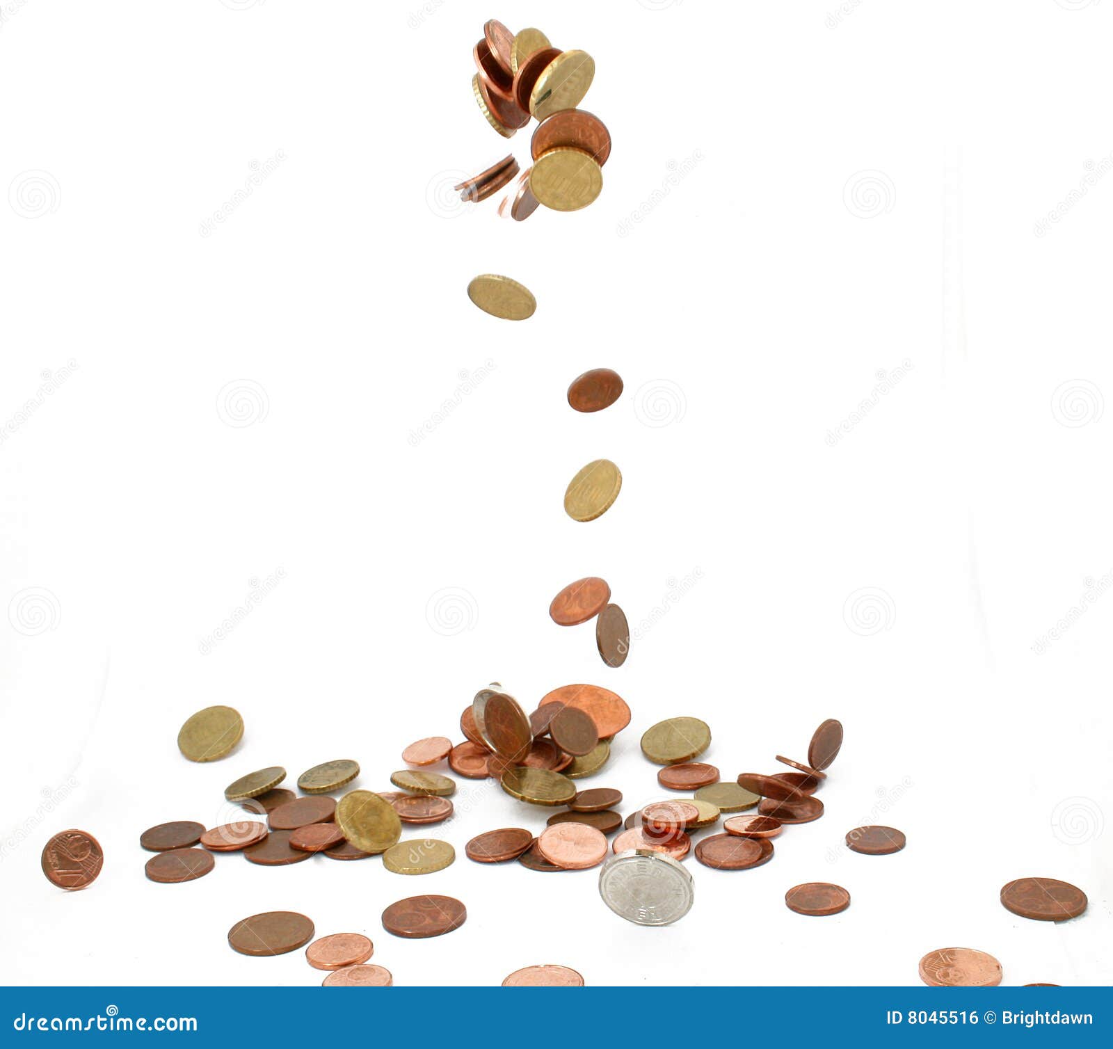 Falling Coins Like A Domino Stock Photography | CartoonDealer.com #7401434