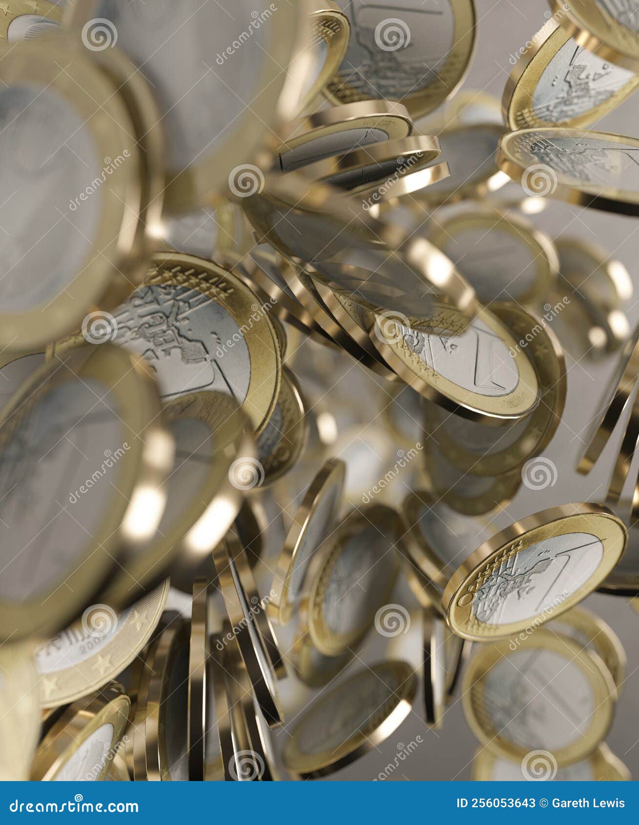 Falling Coins Concept 3d Render Stock Illustration - Illustration of ...