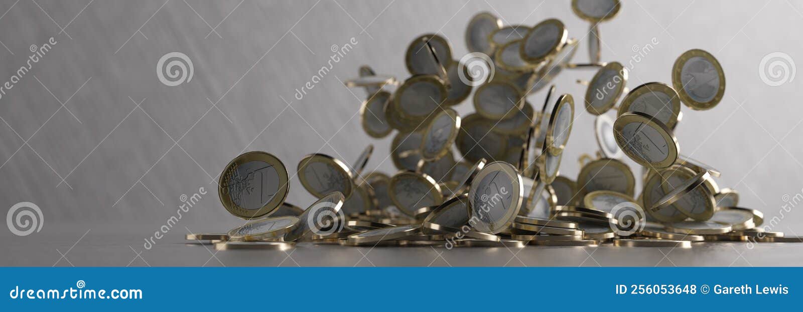 Falling Coins Concept 3d Render Stock Illustration - Illustration of ...