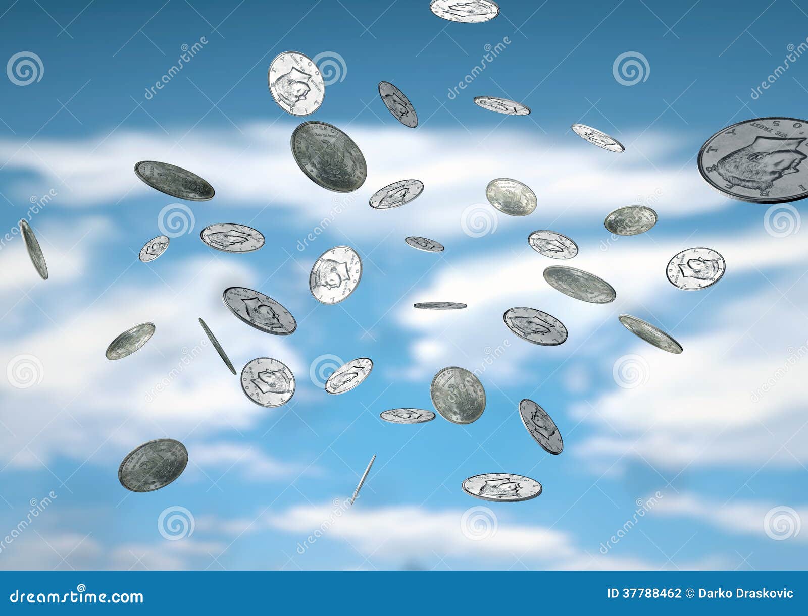 Falling coins stock illustration. Illustration of bank - 37788462