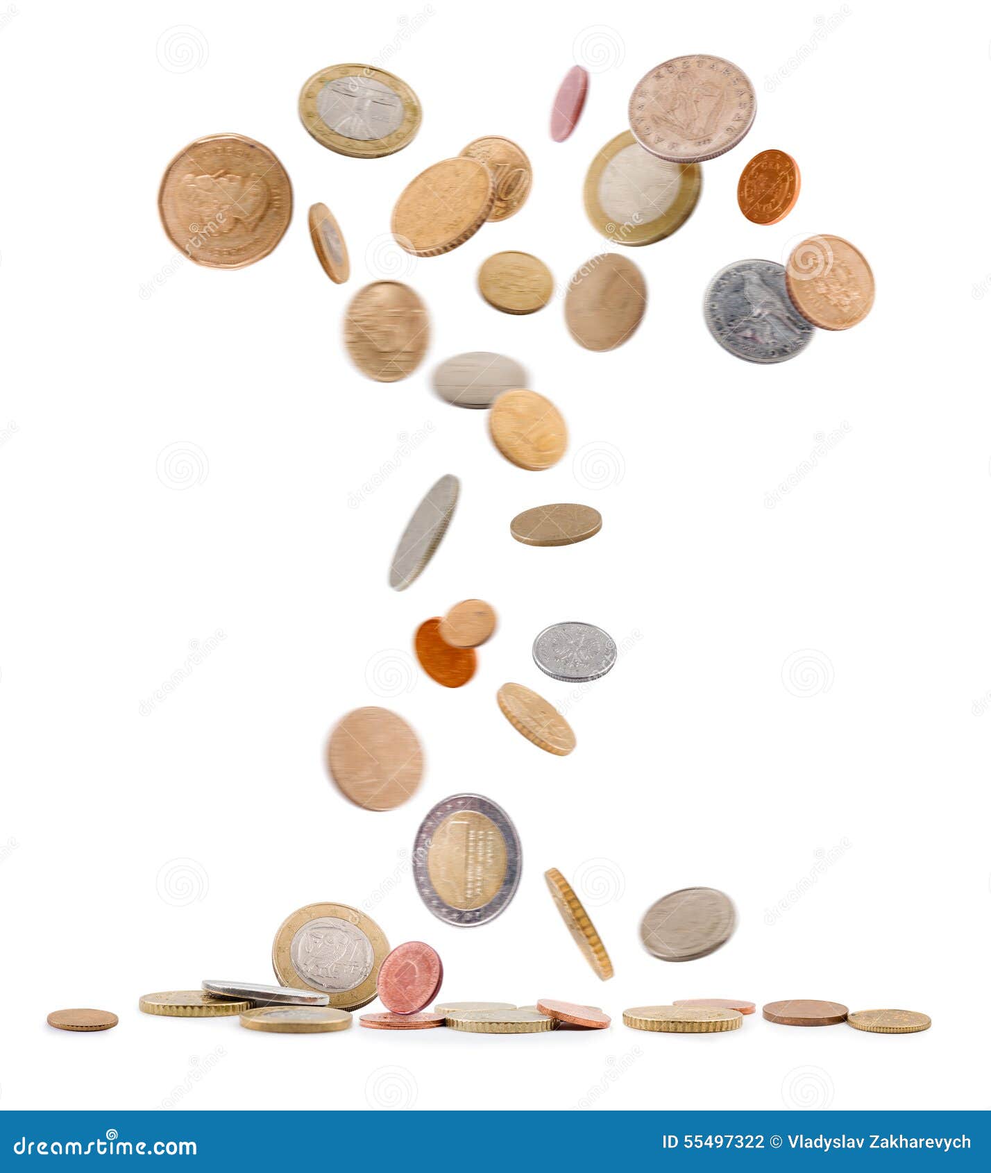 Falling coins stock photo. Image of metal, yellow, coin - 55497322