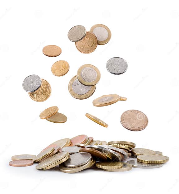 Falling coins stock photo. Image of coin, market, design - 55497652