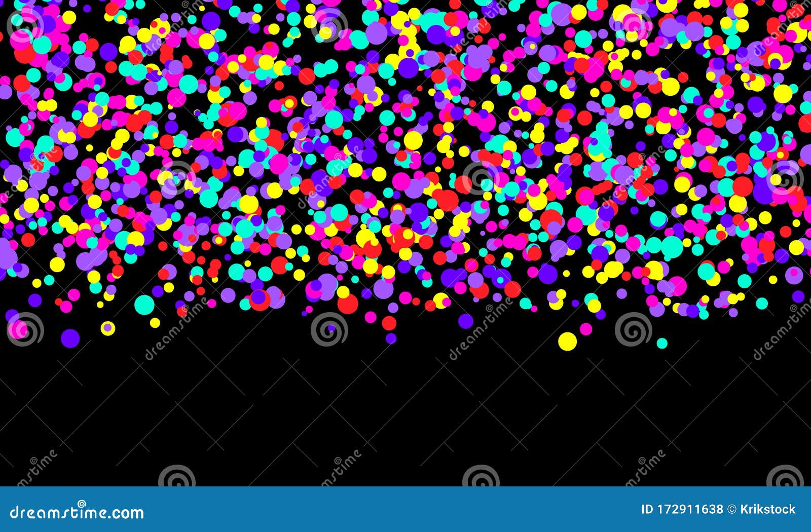 Falling Color Dots on Dark Background. Fun Pattern Stock Vector ...