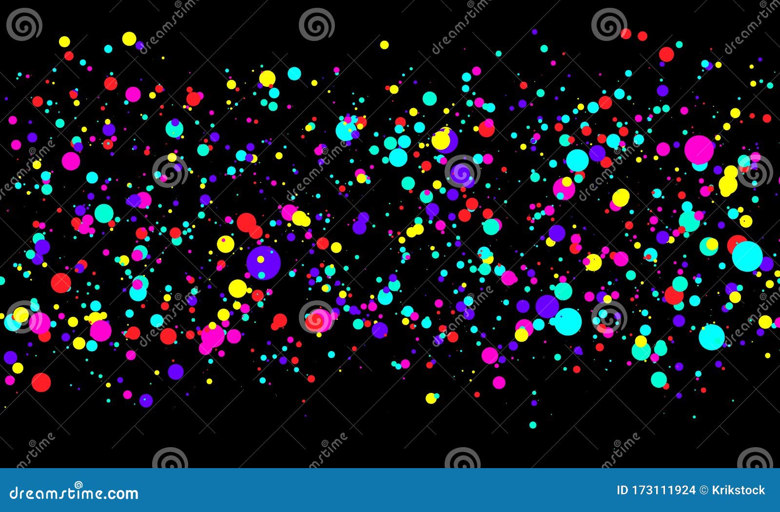 Falling Color Dots on Dark Background. Fun Pattern Stock Vector ...