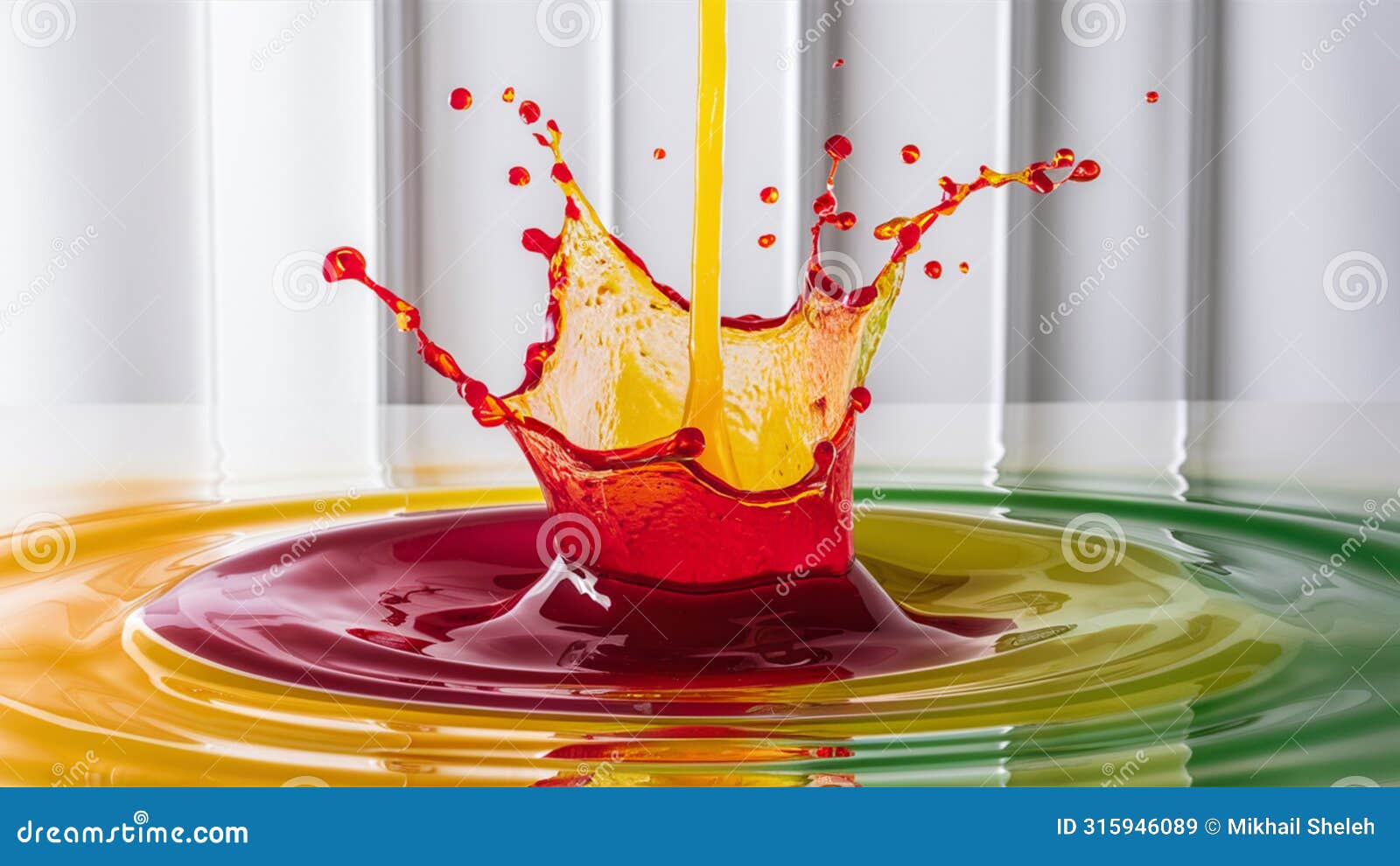 Falling Colored Liquid. Splashes of Juice when Falling Stock ...