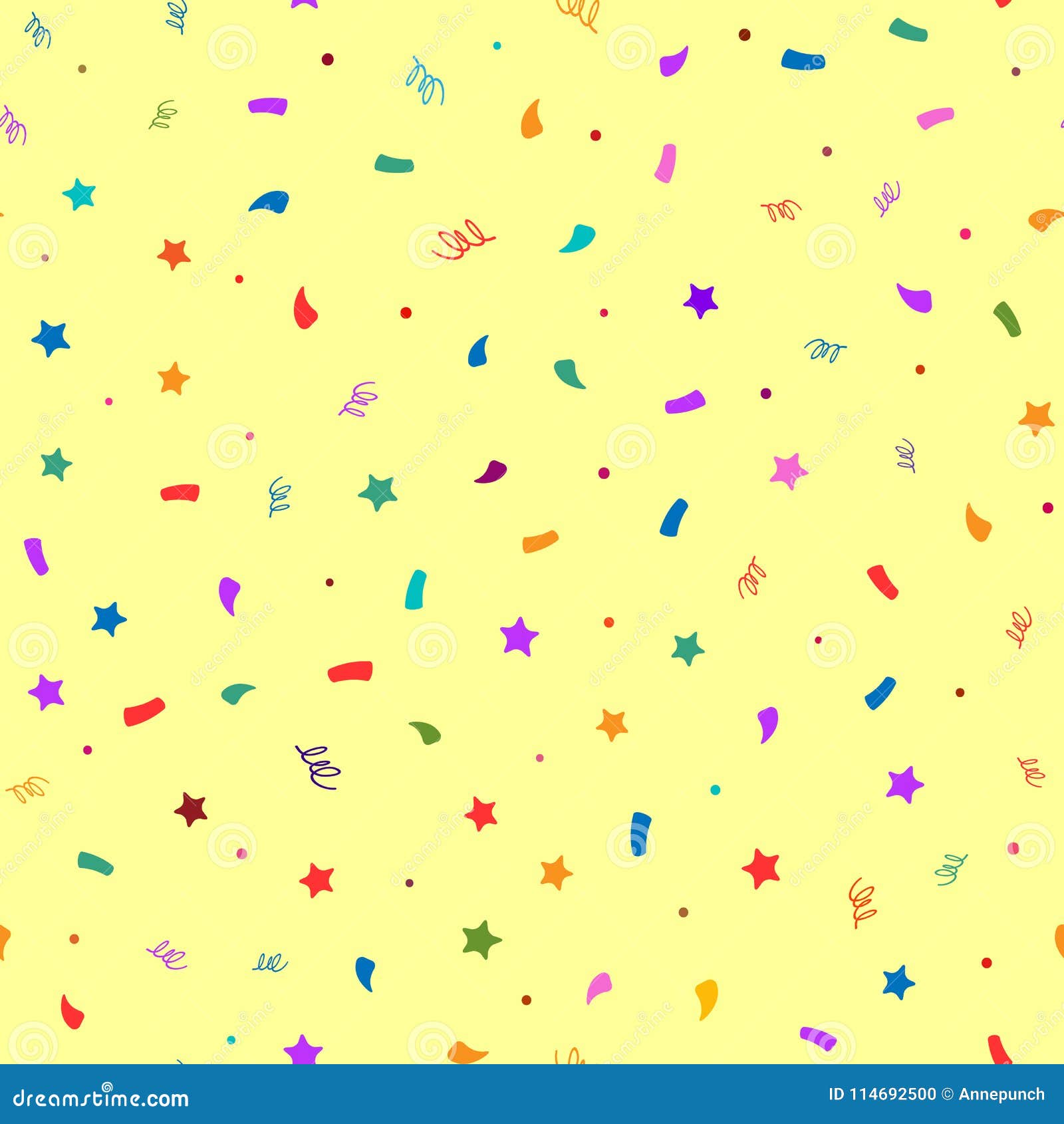 Falling Colorful Bright Confetti. Cute Seamless Pattern. Festive ...