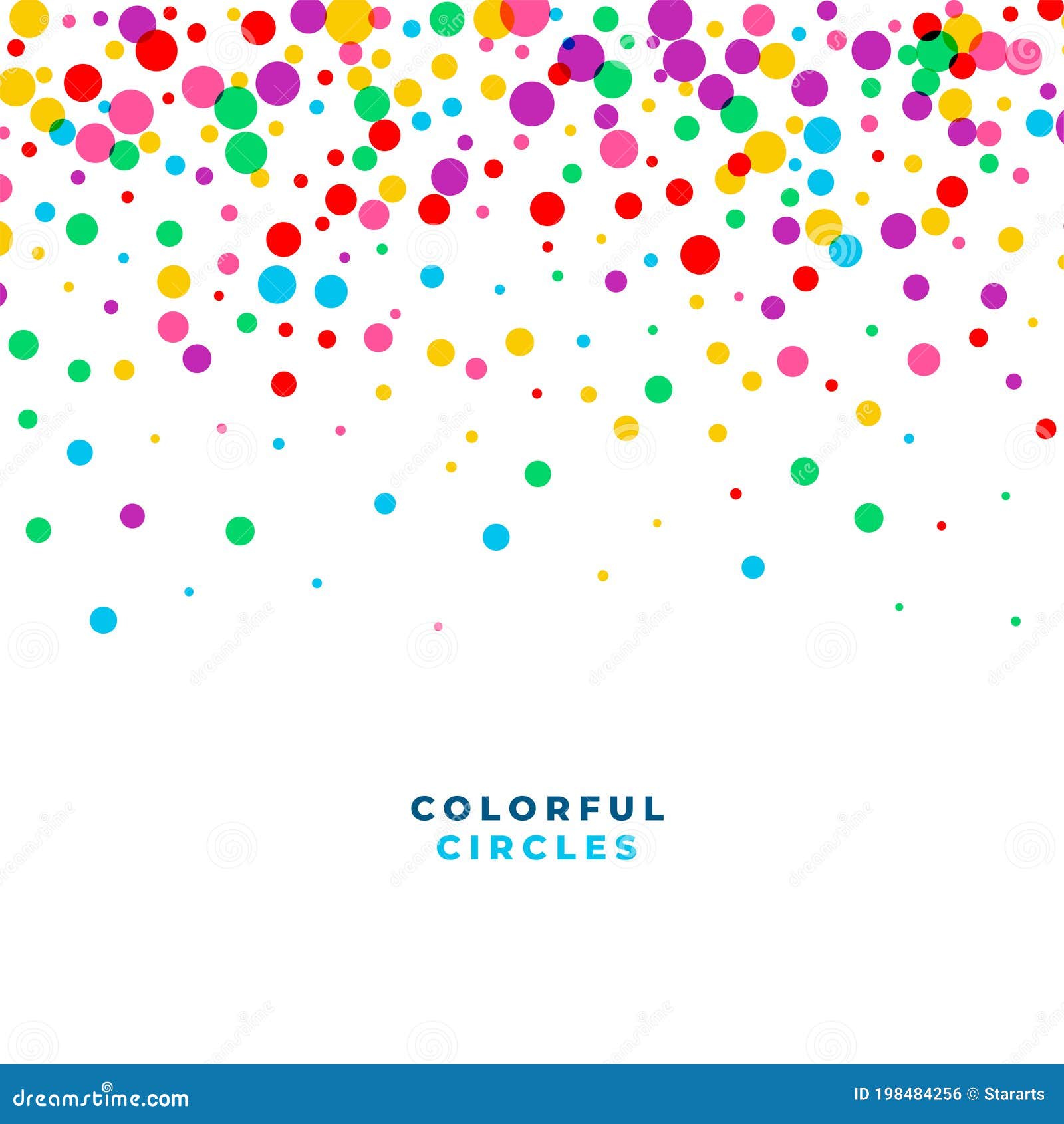 Falling Colorful Circles Confetti Celebration Background Design Stock ...