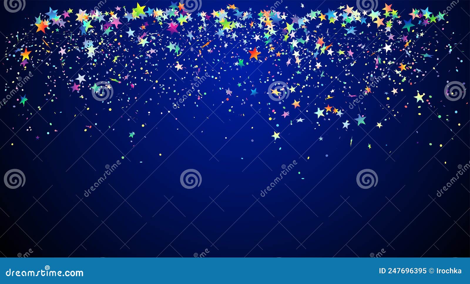 Falling Colorful Confetti on Blue Background Stock Vector ...