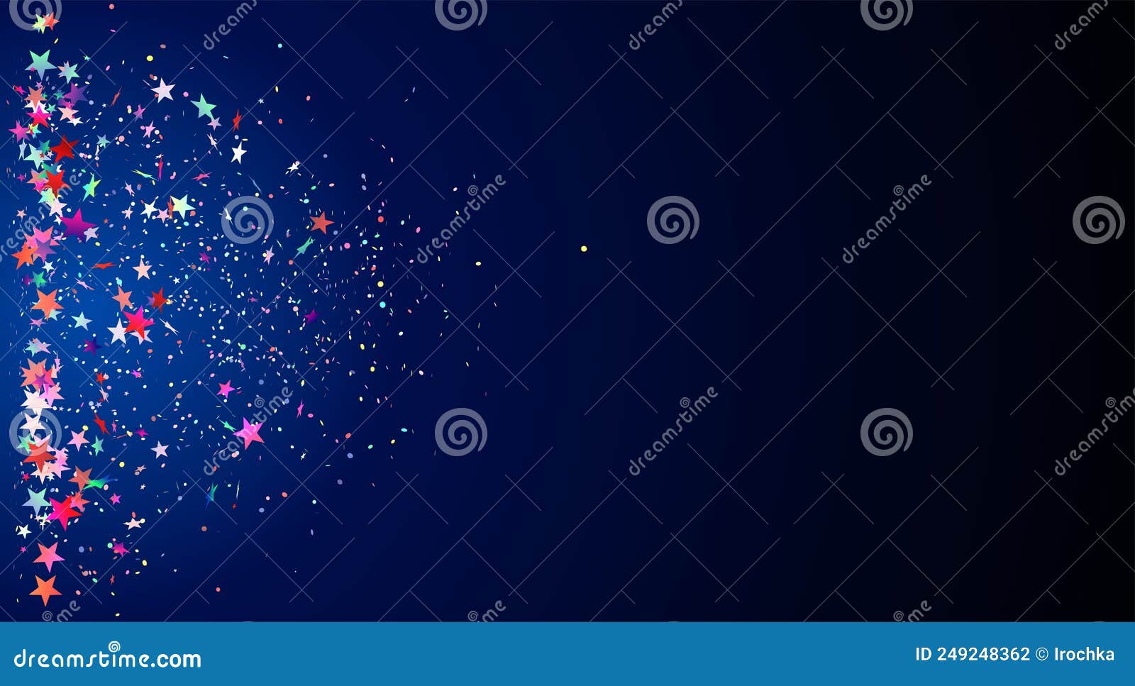 Falling Colorful Confetti on Blue Background Stock Vector ...