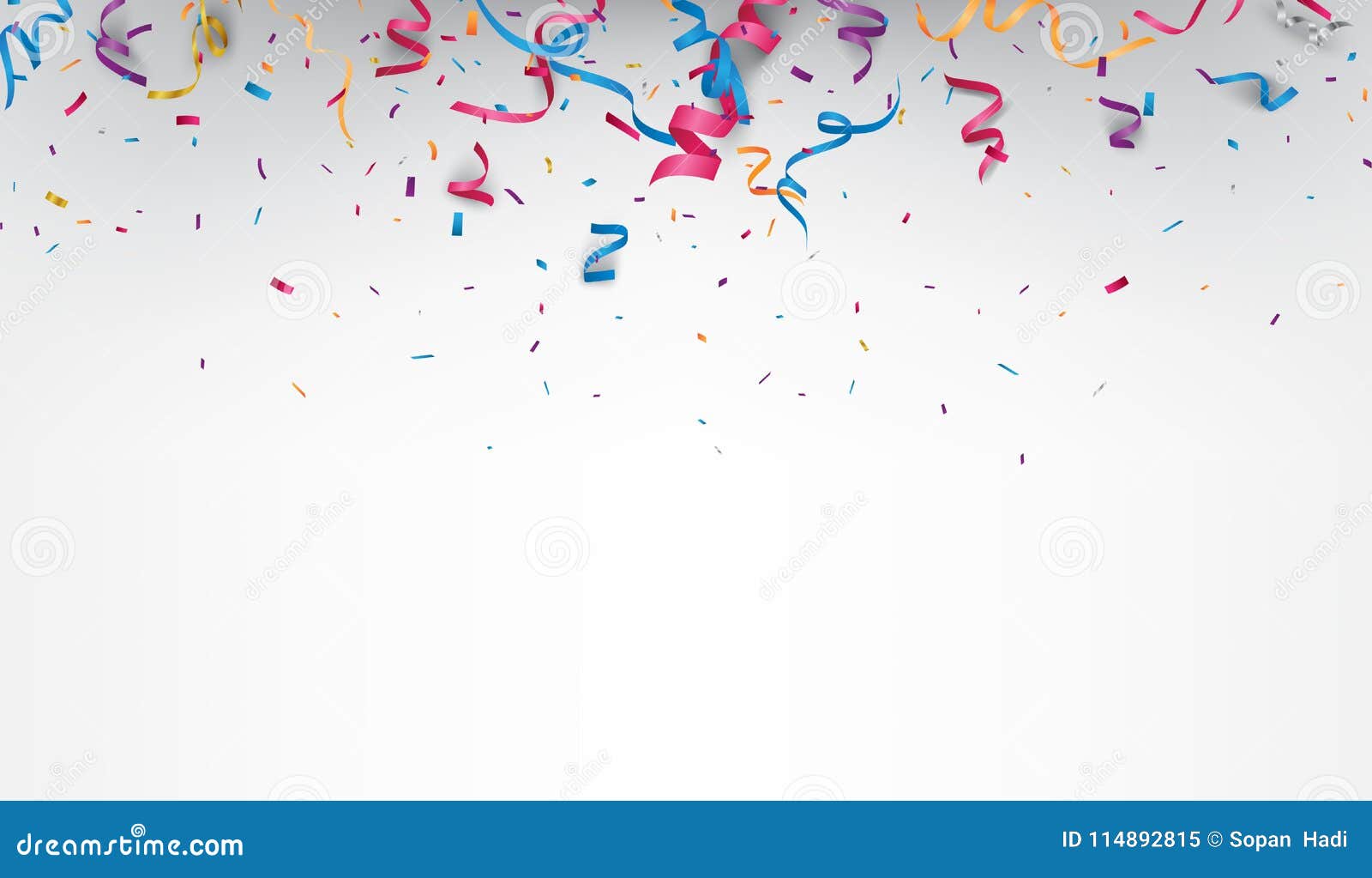 Falling Colorful Confetti and Ribbon Stock Vector - Illustration of ...