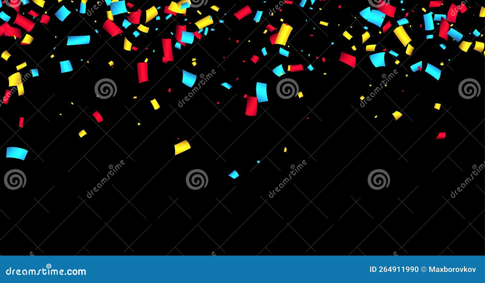 Falling Colorful Cut Out Ribbon Confetti Background with Space for Text ...