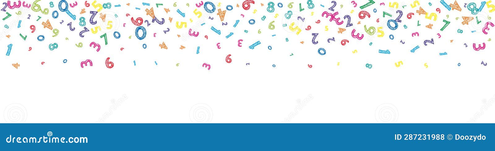 Falling Colorful Messy Numbers. Math Stock Illustration - Illustration ...