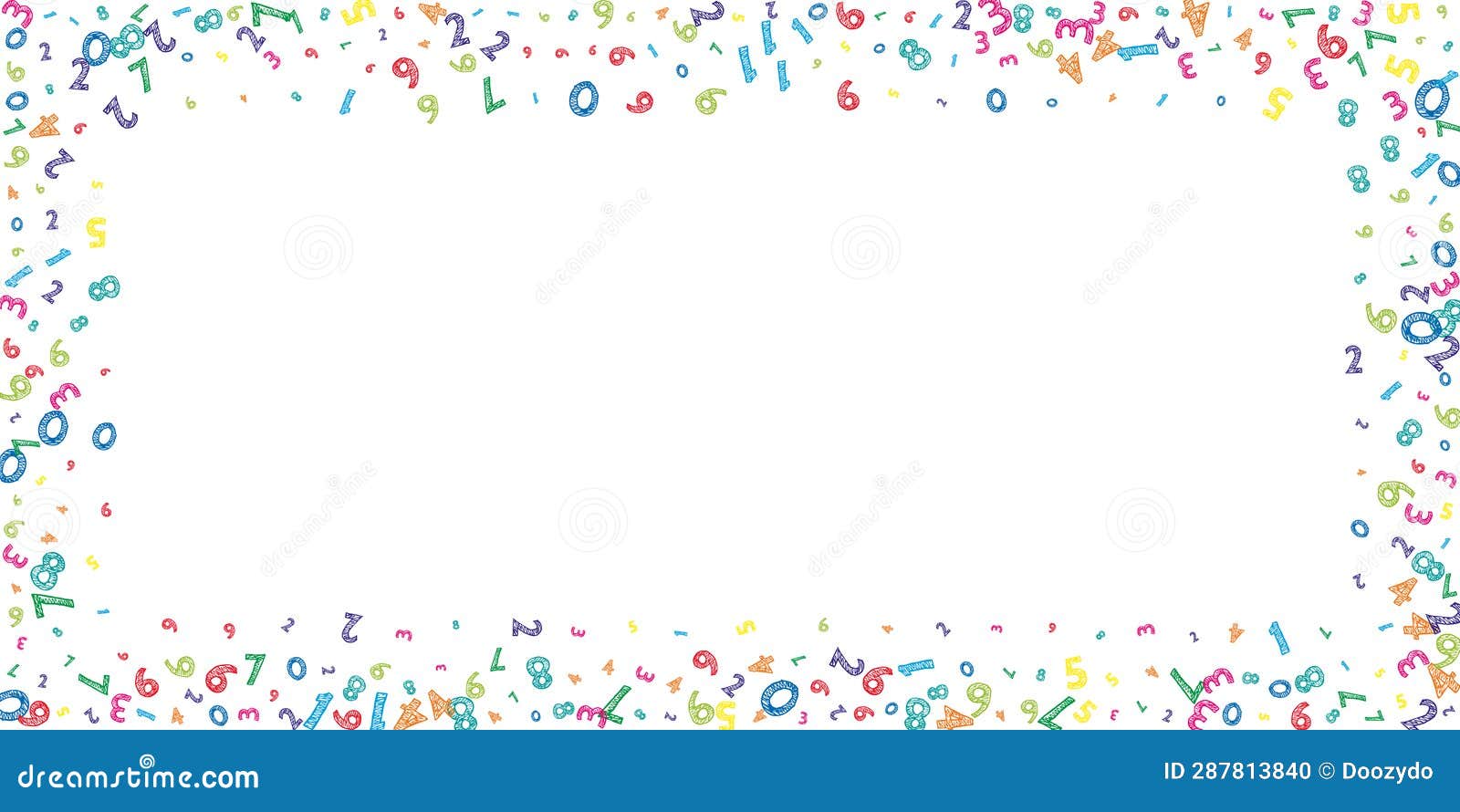 Falling Colorful Messy Numbers. Math Stock Illustration - Illustration ...