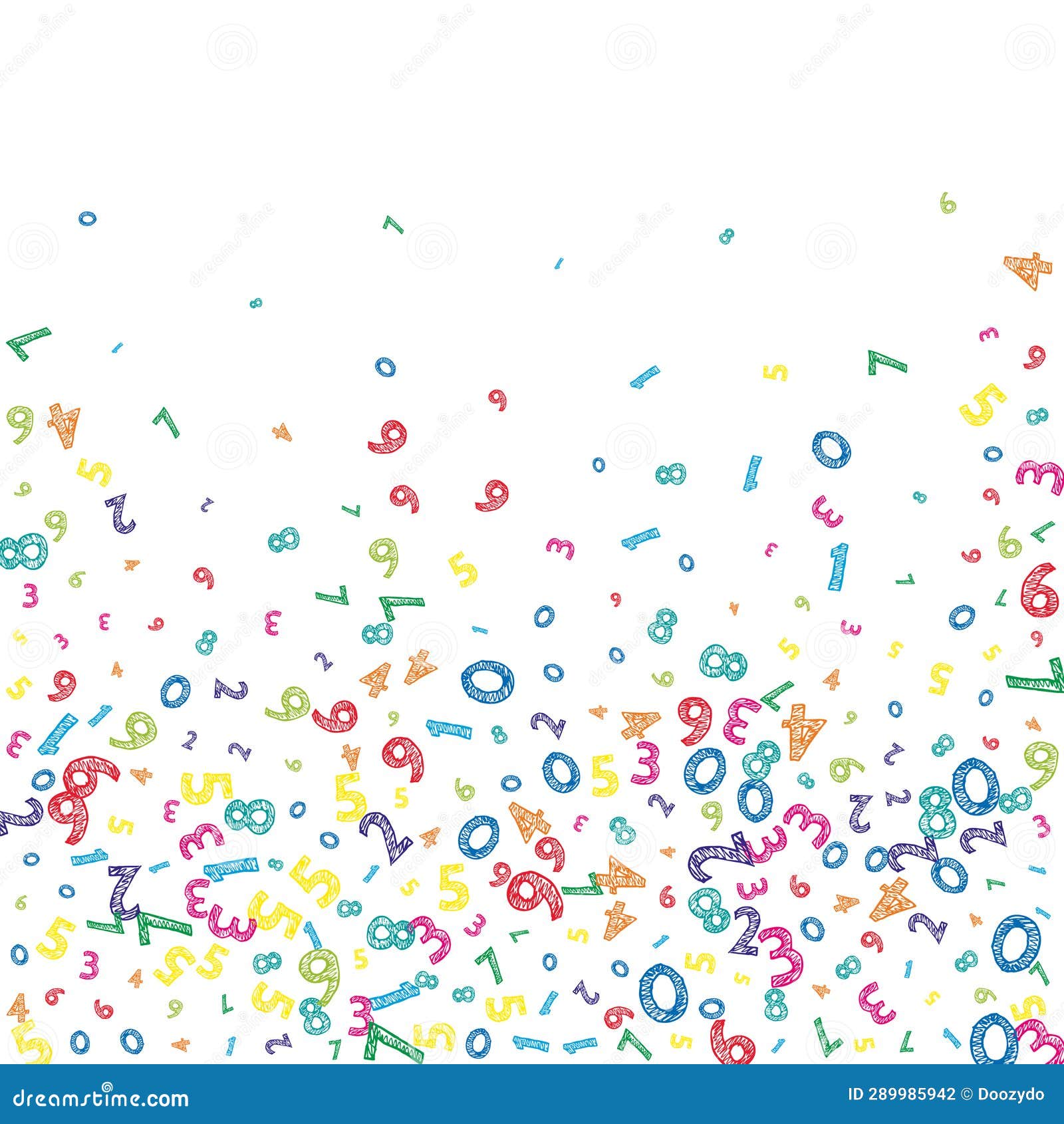 Falling Colorful Messy Numbers. Math Stock Photo - Image of calculation ...