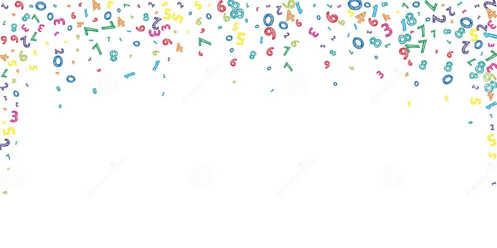 Falling Colorful Messy Numbers. Math Stock Illustration - Illustration ...