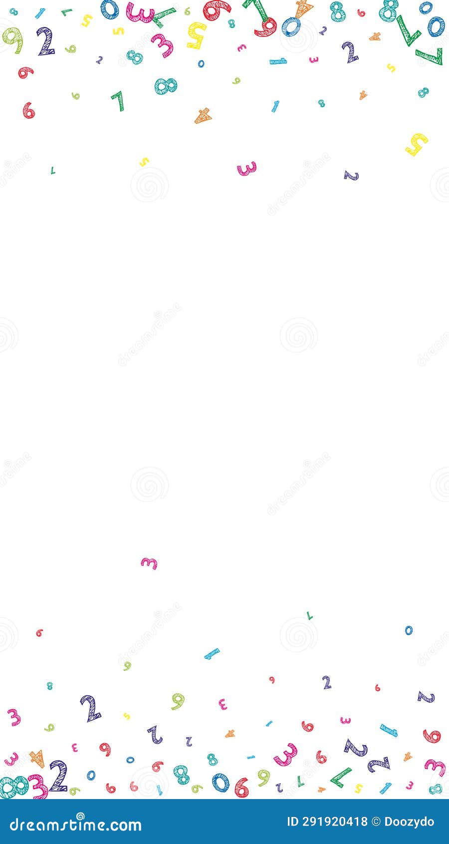 Falling Colorful Messy Numbers. Math Stock Illustration - Illustration ...