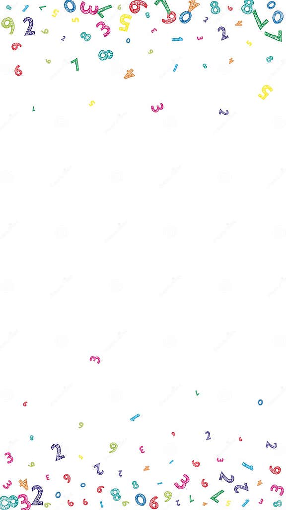 Falling Colorful Messy Numbers. Math Stock Illustration - Illustration ...