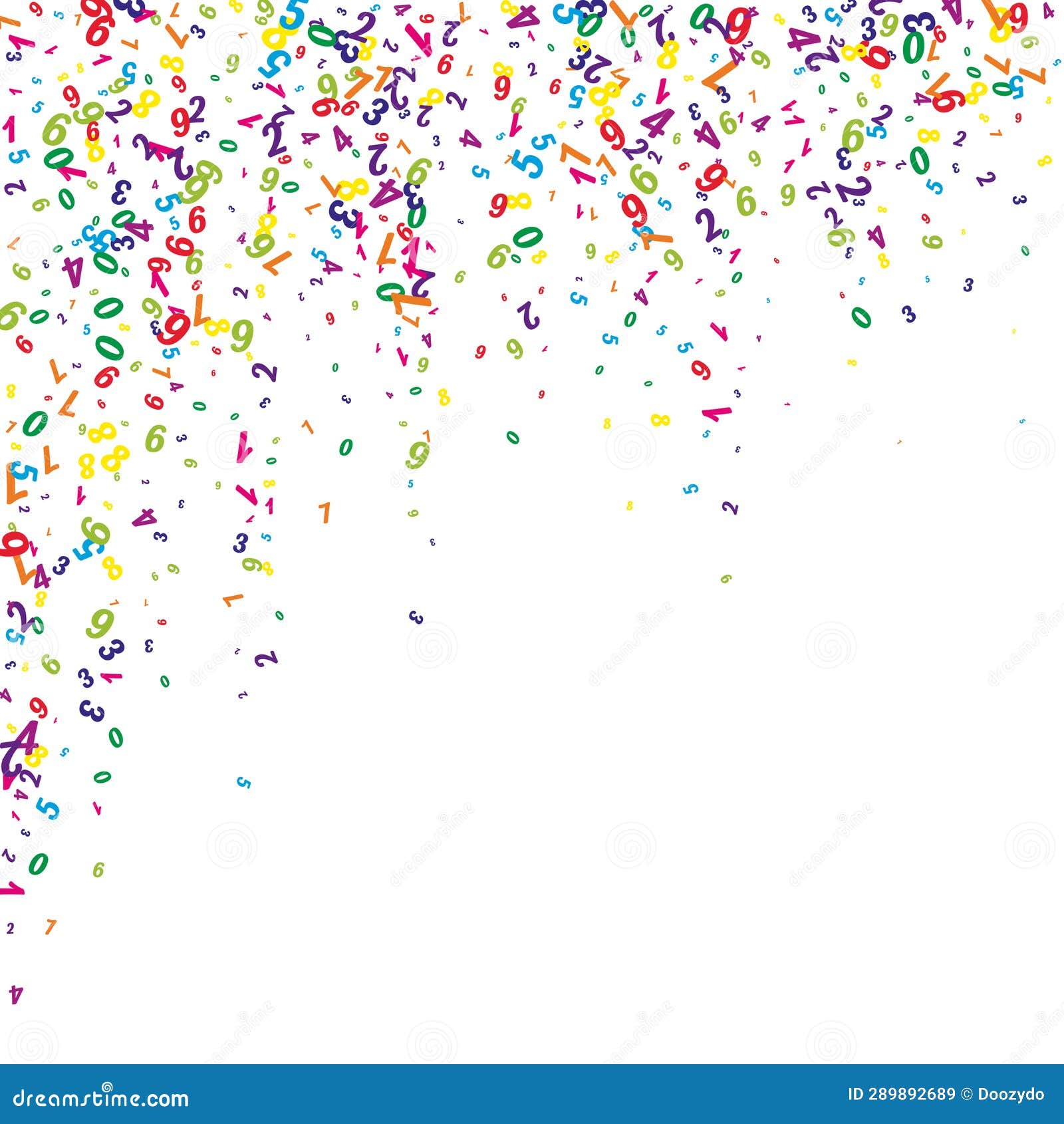 Falling Colorful Numbers. Math Study Stock Vector - Illustration of ...