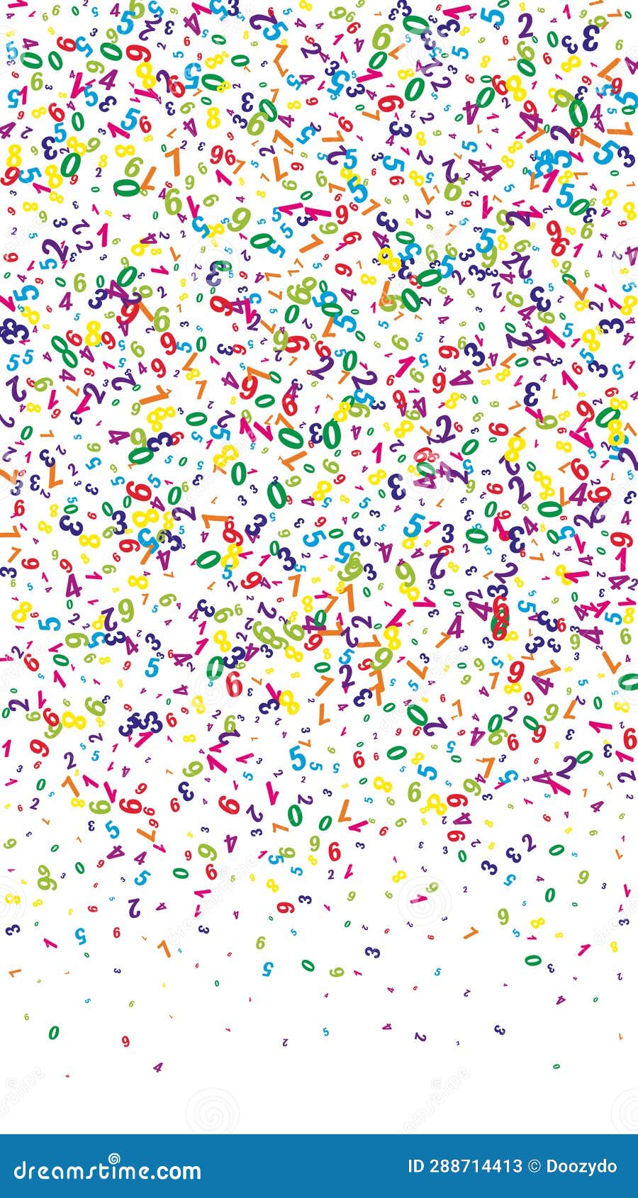 Falling Colorful Numbers. Math Study Stock Vector - Illustration of ...