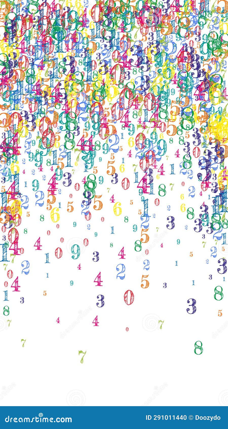 Falling Colorful Numbers. Math Study Stock Illustration - Illustration ...