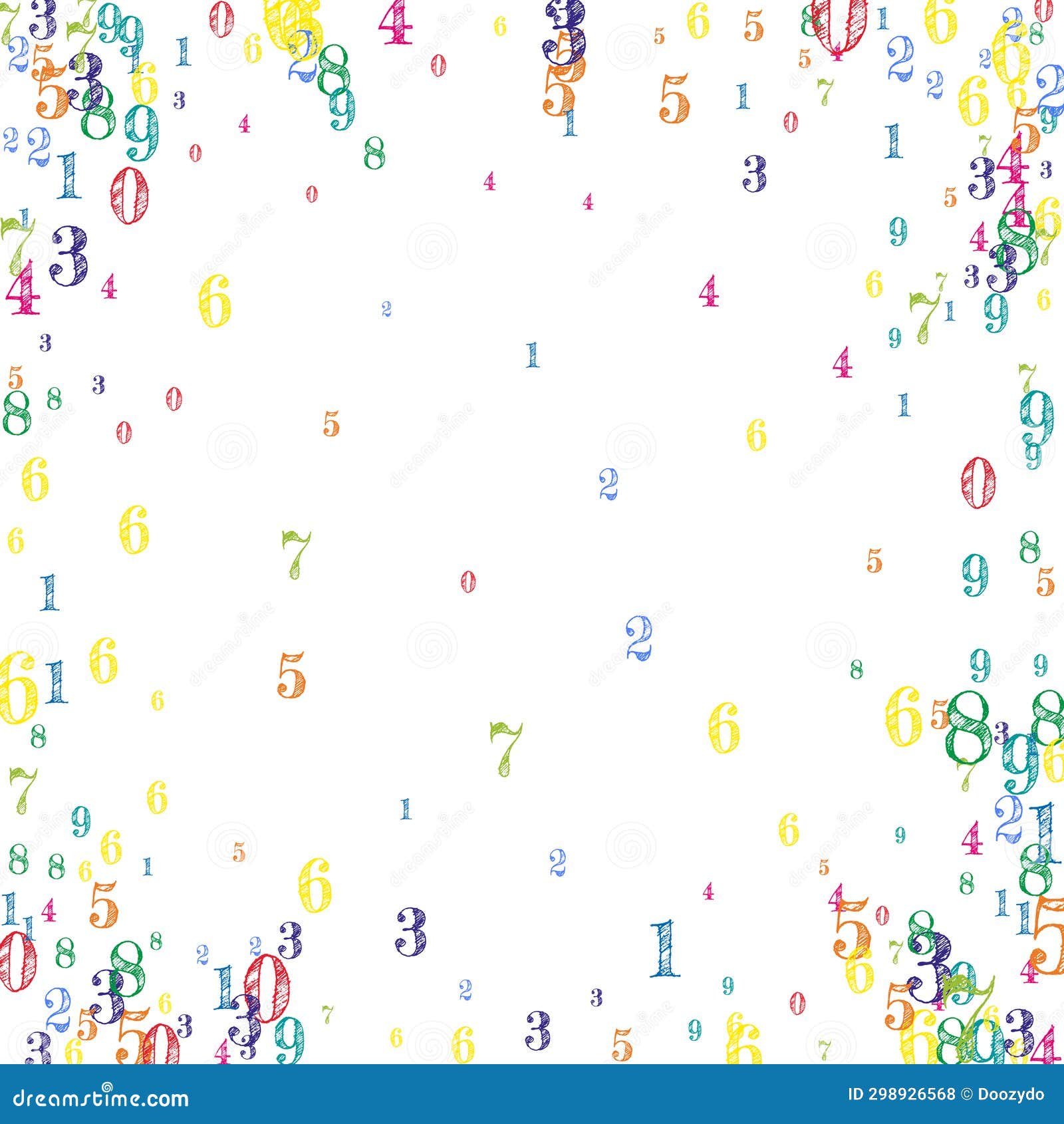 Falling Colorful Numbers. Math Study Stock Illustration - Illustration ...