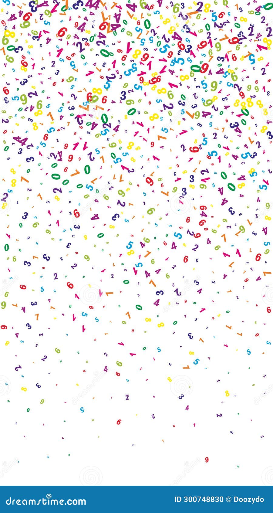 Falling Colorful Numbers. Math Study Stock Illustration - Illustration ...