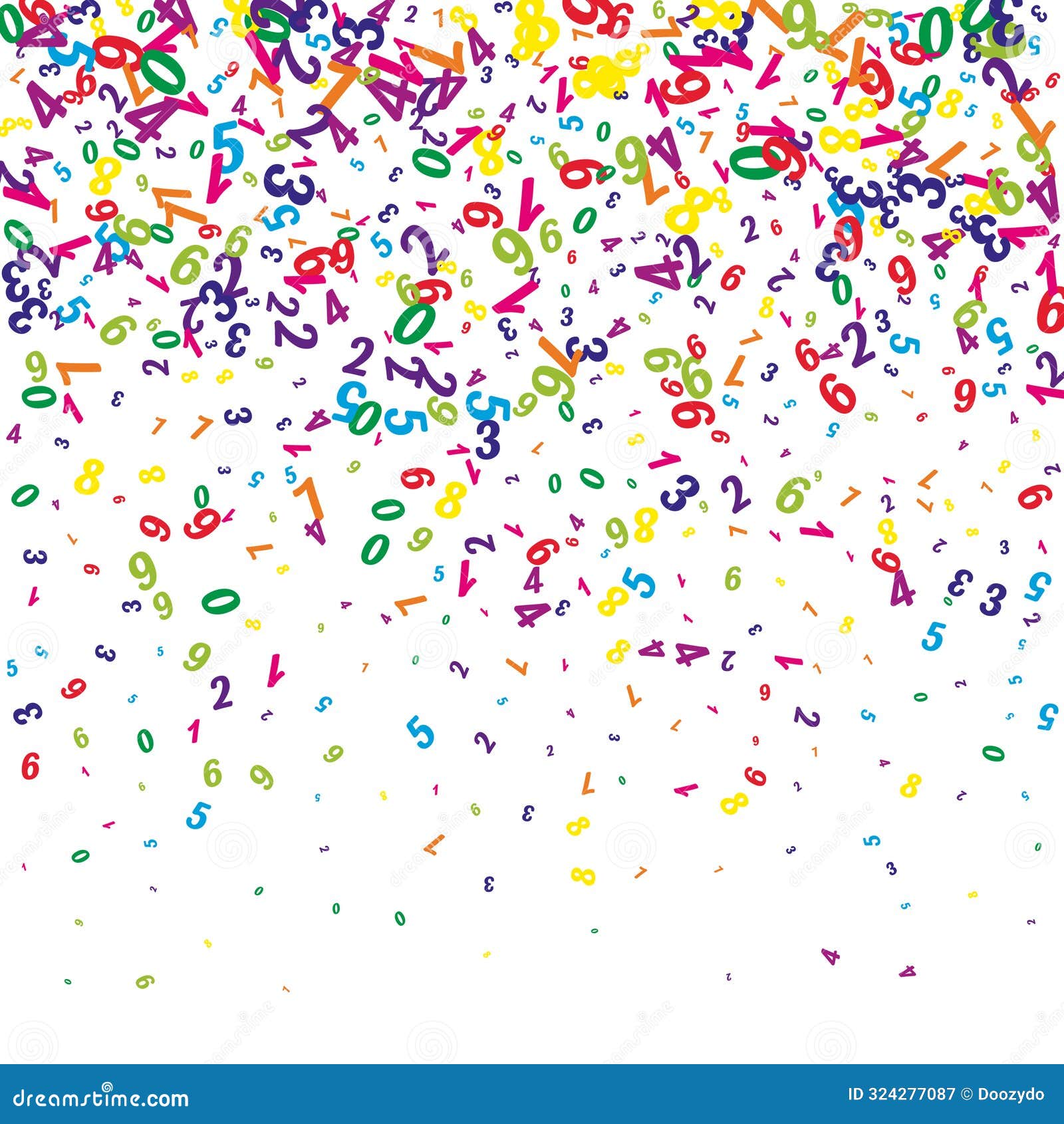 Falling Colorful Numbers. Math Study Stock Illustration - Illustration ...