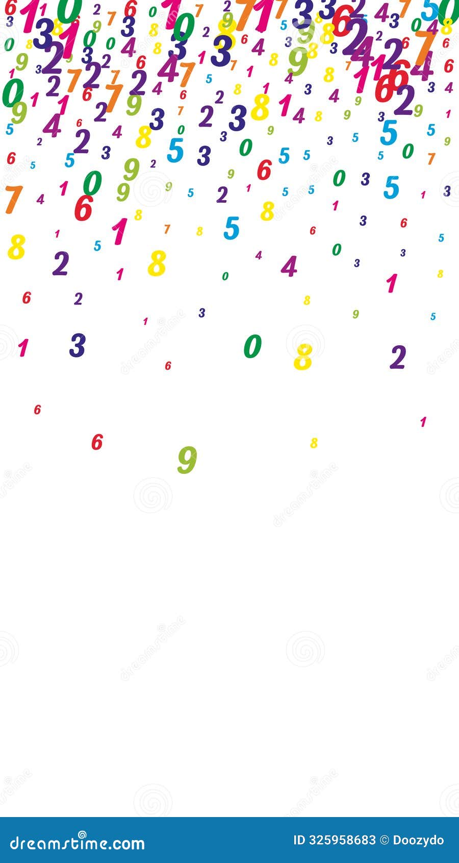 Falling Colorful Numbers. Math Study Stock Illustration - Illustration ...