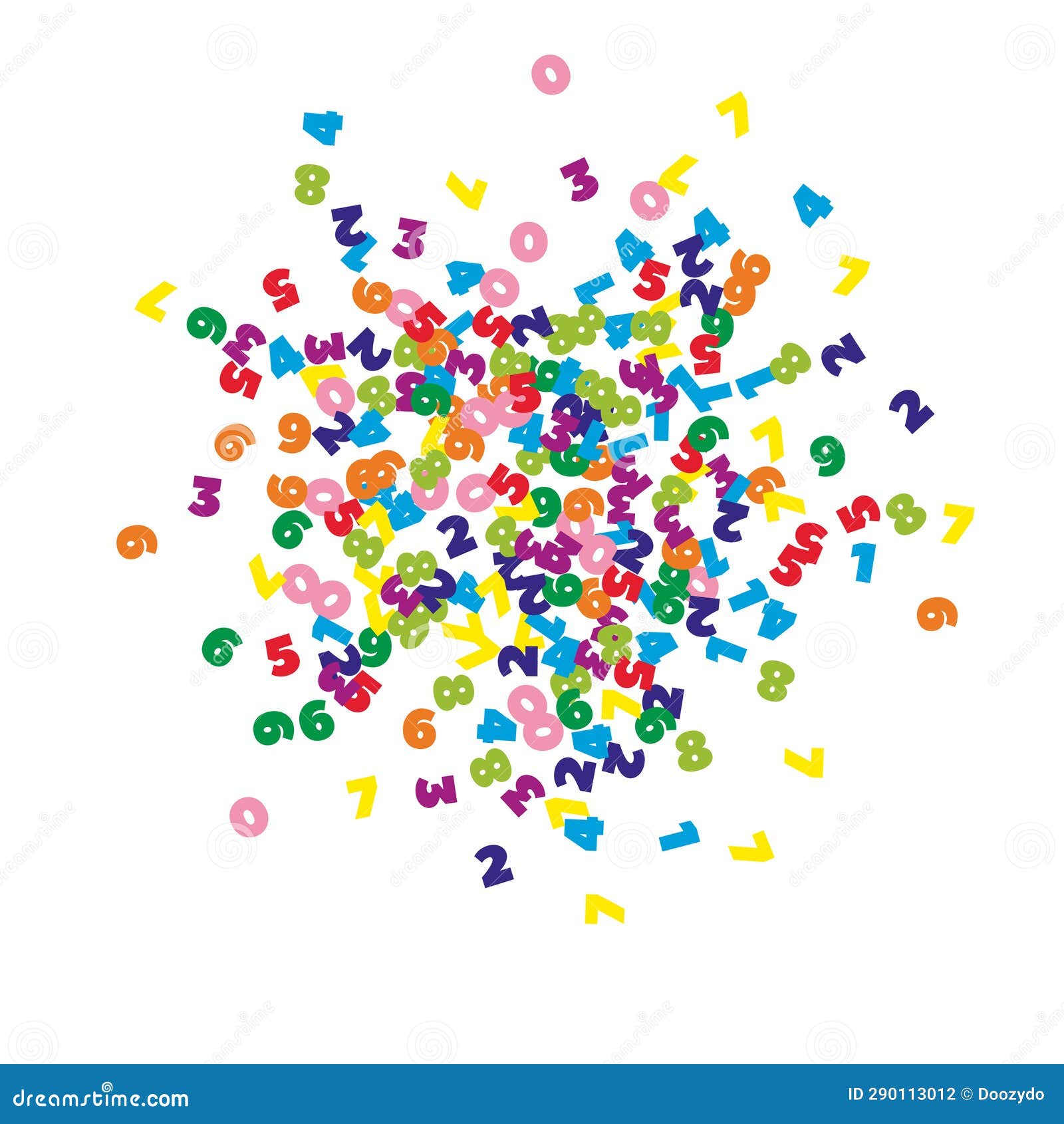 Falling Colorful Numbers. Math Study Stock Illustration - Illustration ...