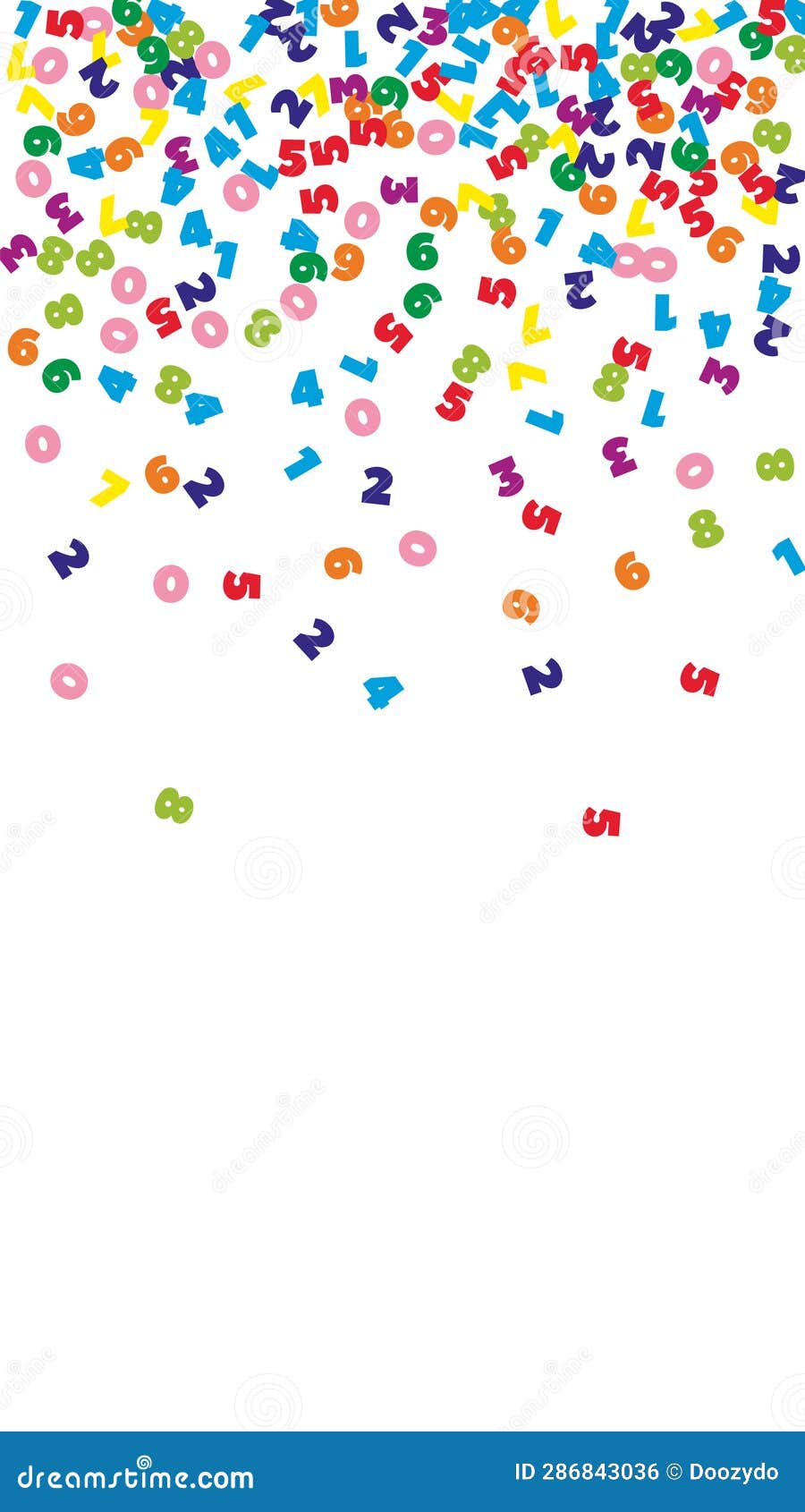 Falling Colorful Numbers. Math Study Stock Illustration - Illustration ...