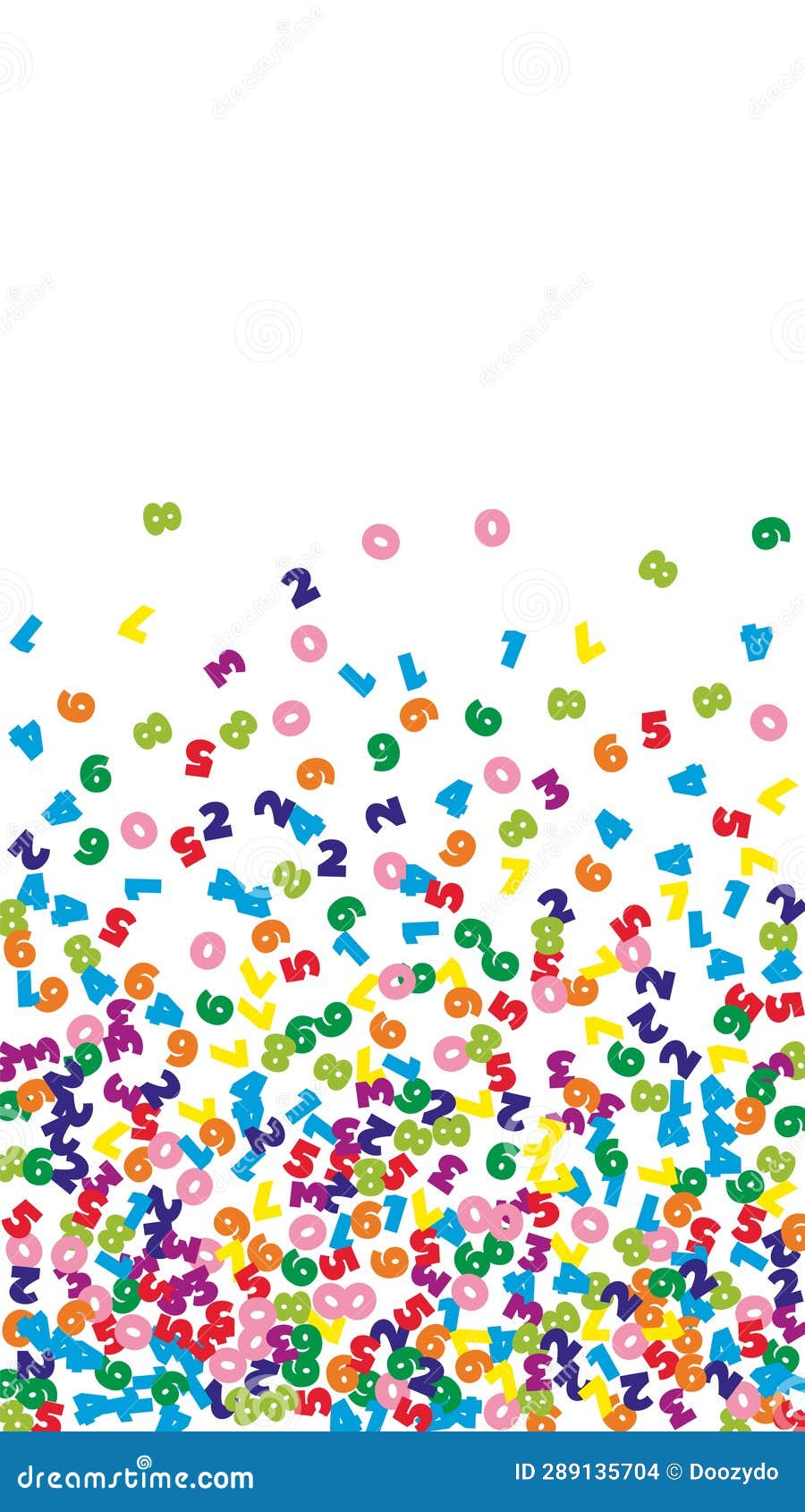 Falling Colorful Numbers. Math Study Stock Illustration - Illustration ...