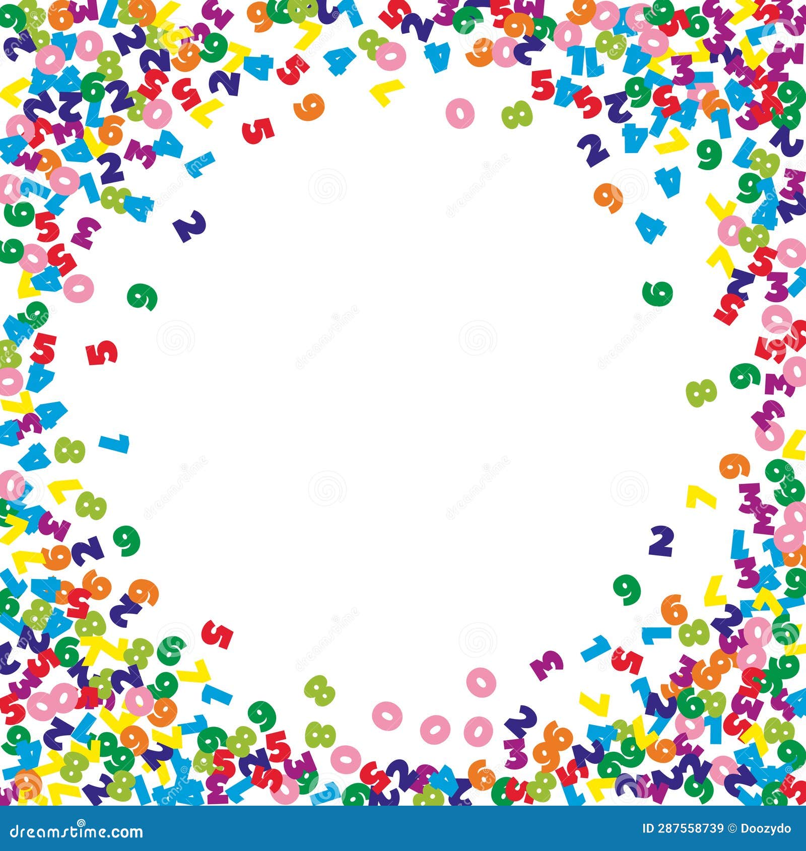 Falling Colorful Numbers. Math Study Stock Illustration - Illustration ...