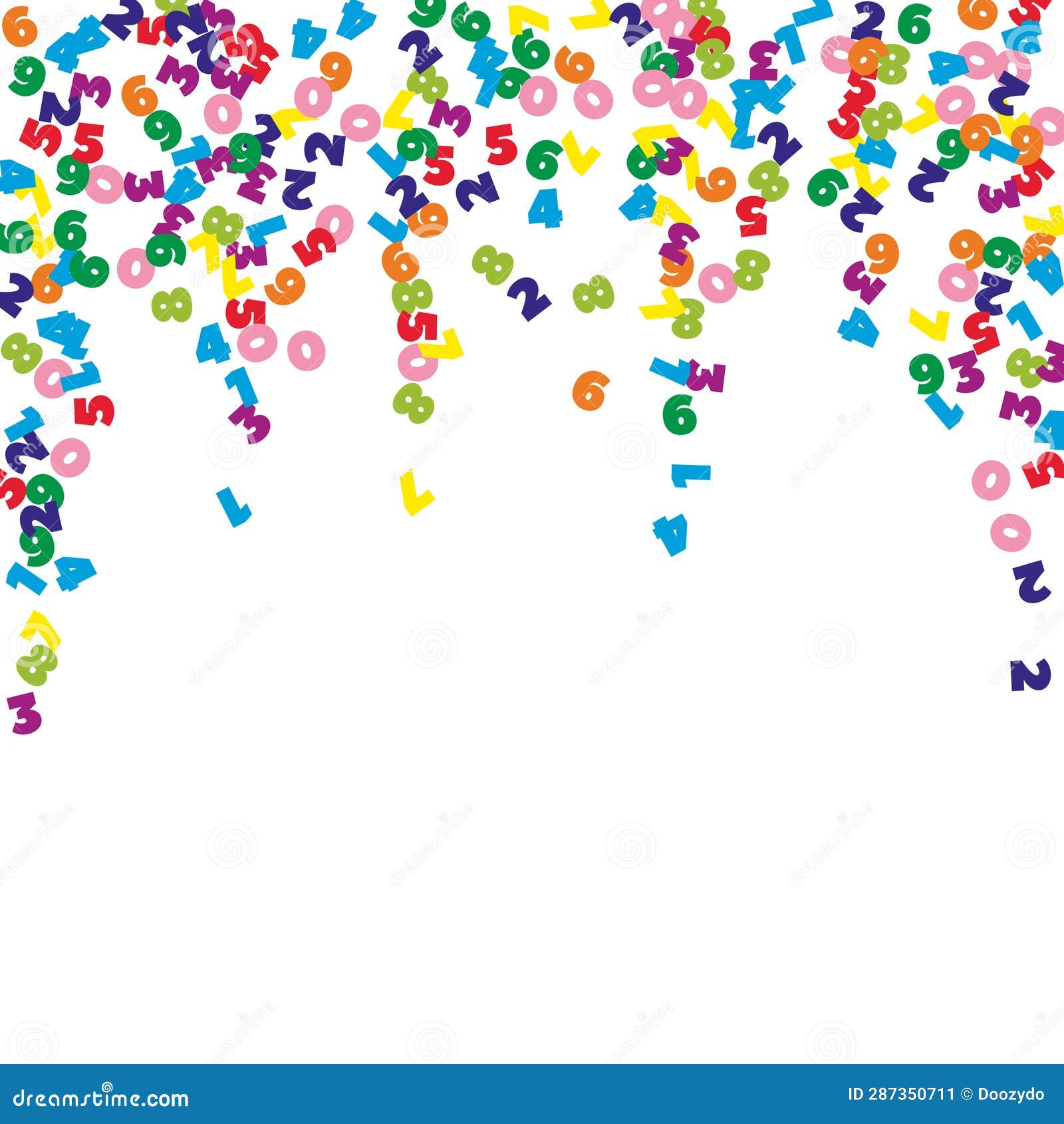 Falling Colorful Numbers. Math Study Stock Illustration - Illustration ...