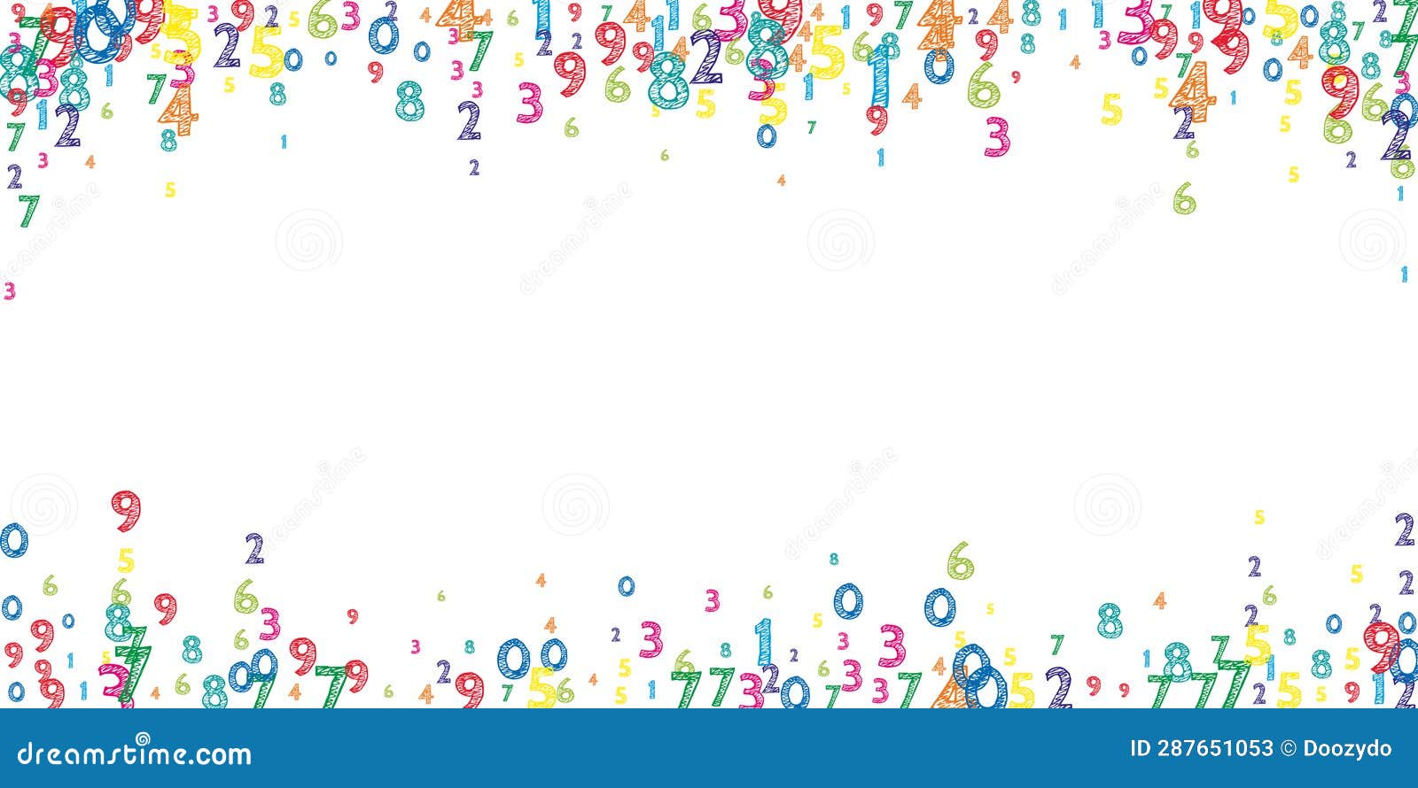 Falling Colorful Orderly Numbers. Math Stock Illustration ...