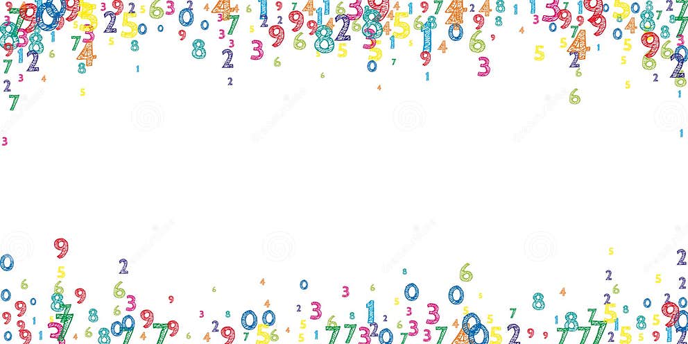 Falling Colorful Orderly Numbers. Math Stock Image - Image of ...