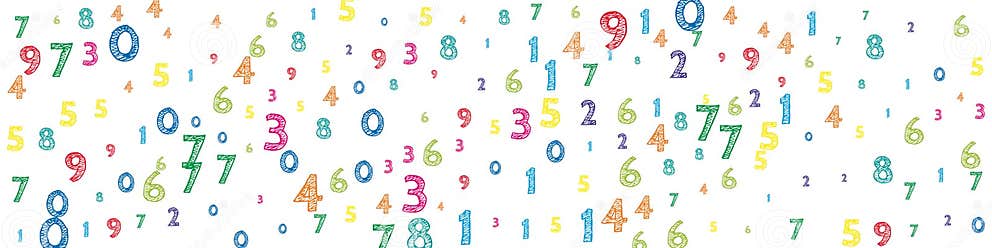 Falling Colorful Orderly Numbers. Math Stock Image - Image of count ...