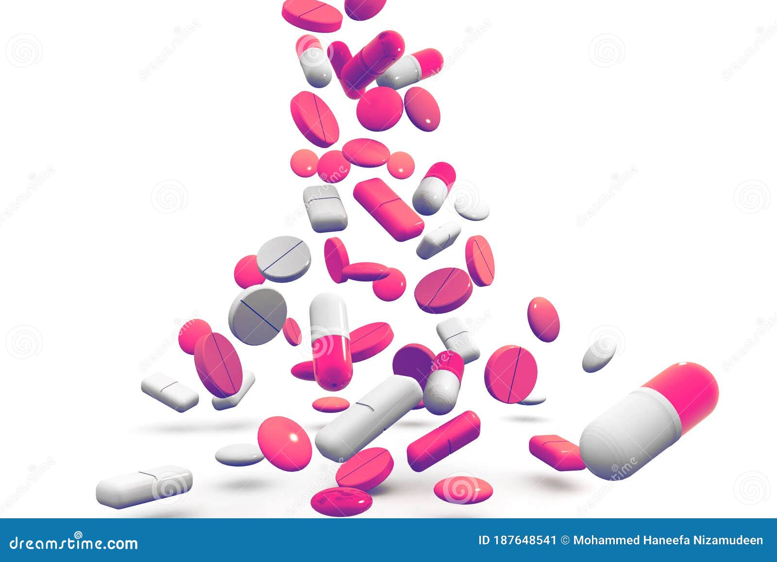 Falling colorful pills stock illustration. Illustration of colorful ...