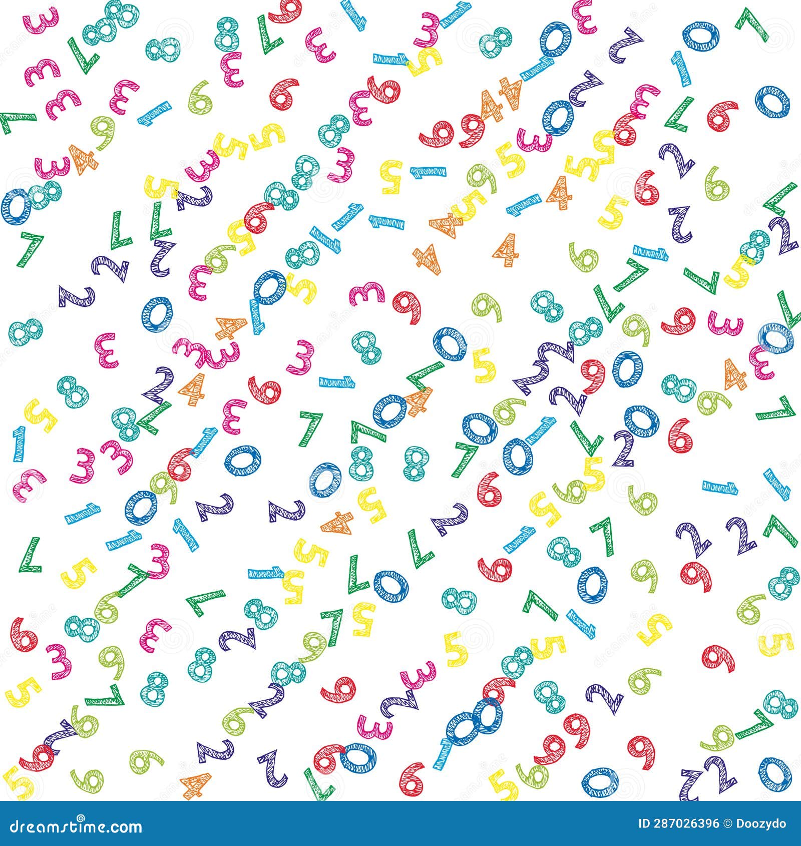 Falling Colorful Sketch Numbers. Math Stock Photo - Image of sketch ...