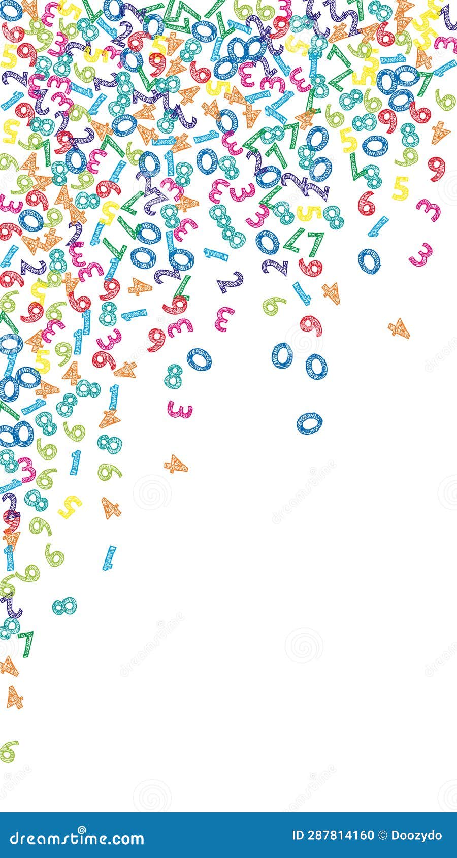 Falling Colorful Sketch Numbers. Math Stock Photo - Image of sketch ...
