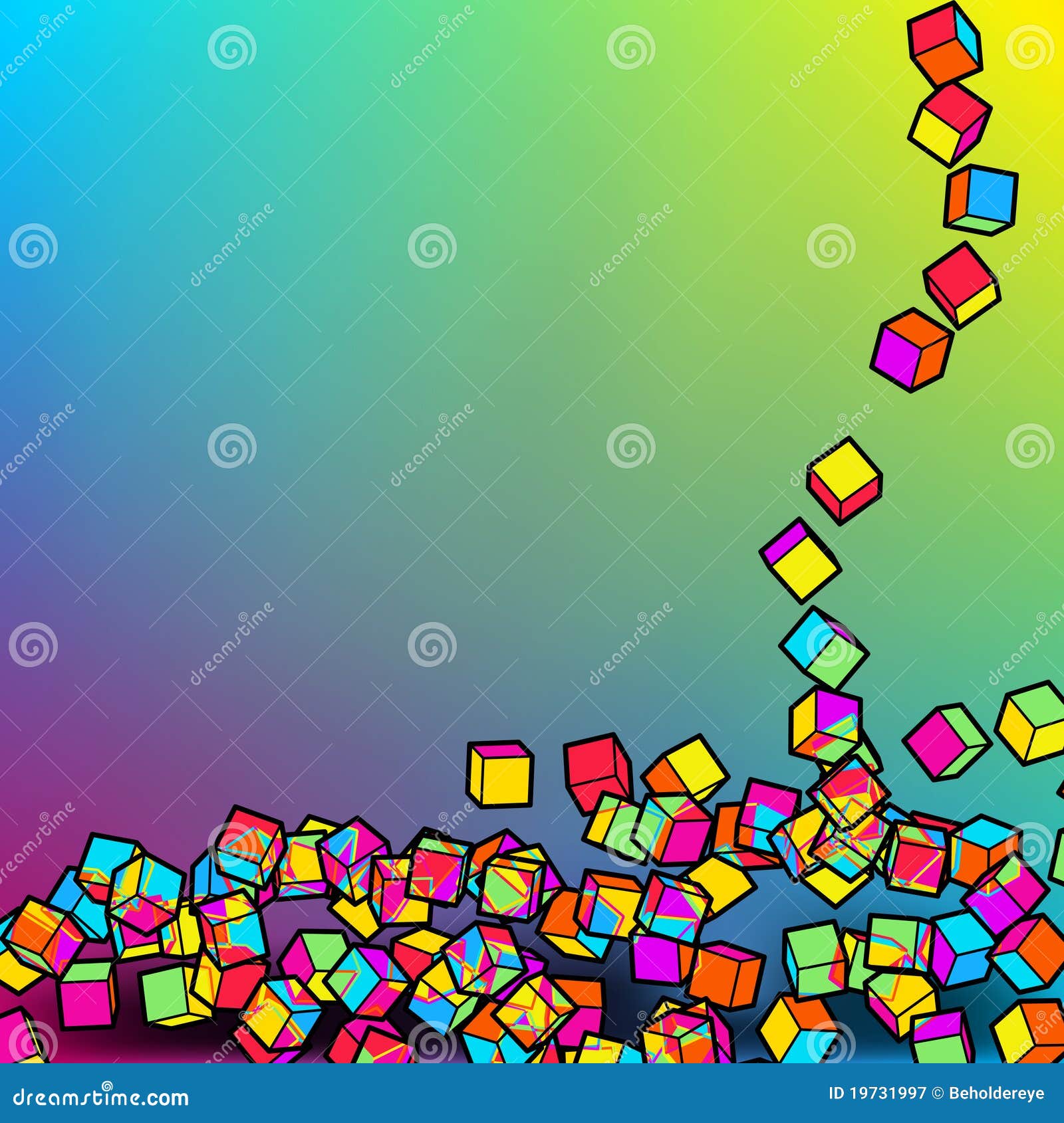 Falling Colour Cubes Abstract Template. EPS8 Stock Vector ...
