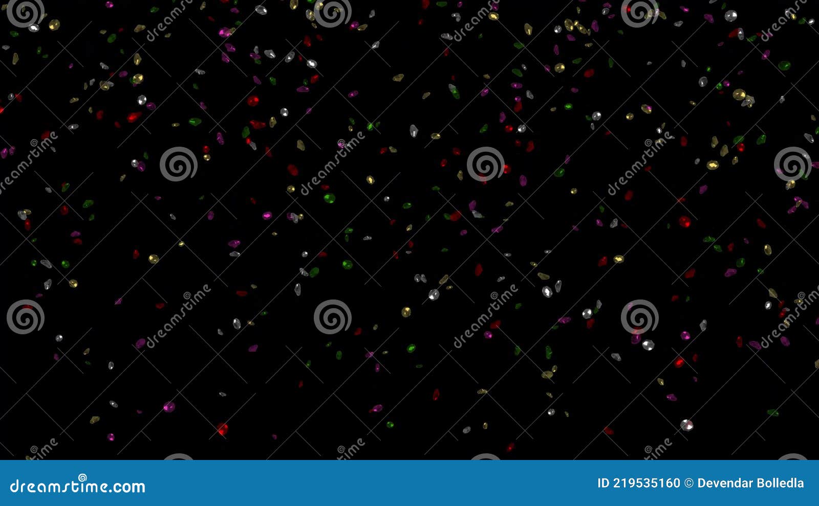 Falling Colourful Diamonds Motion Graphics with Night Background Stock ...