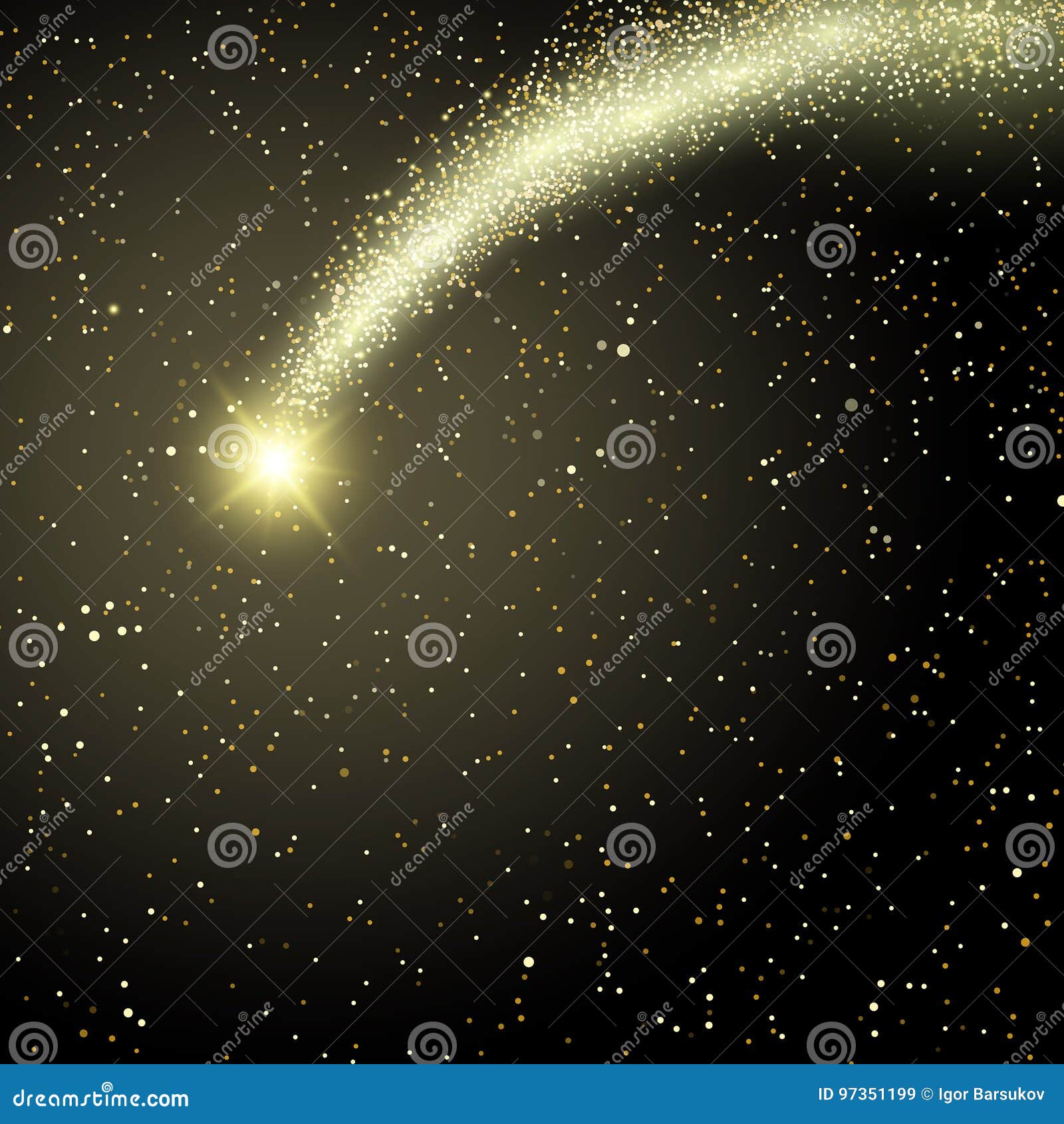 The falling comet stock vector. Illustration of cosmos - 97351199