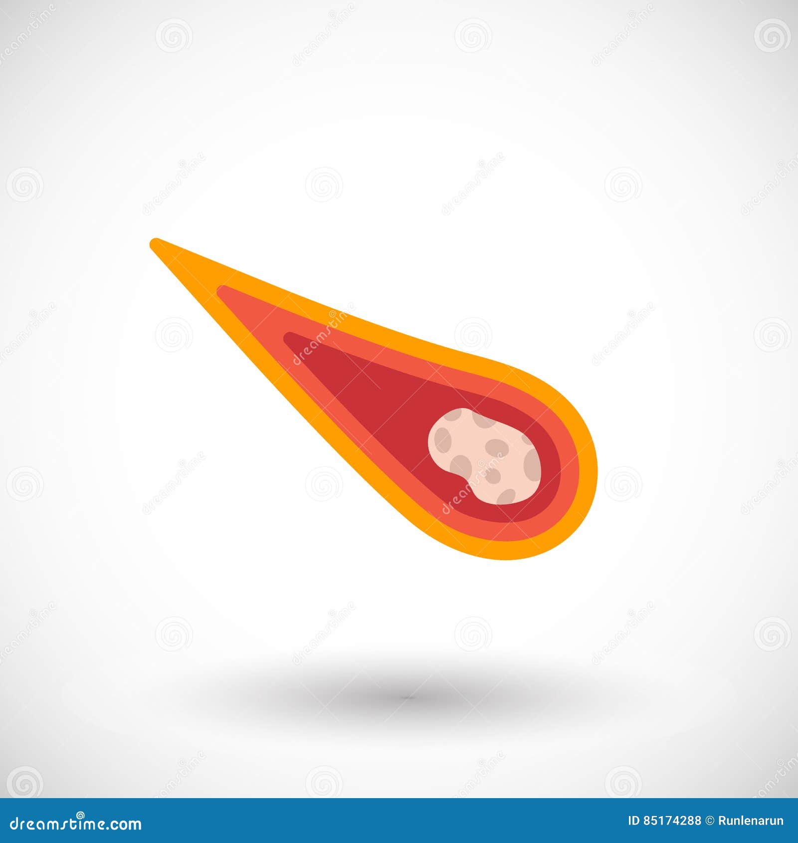 Falling comet icon stock illustration. Illustration of nature - 85174288